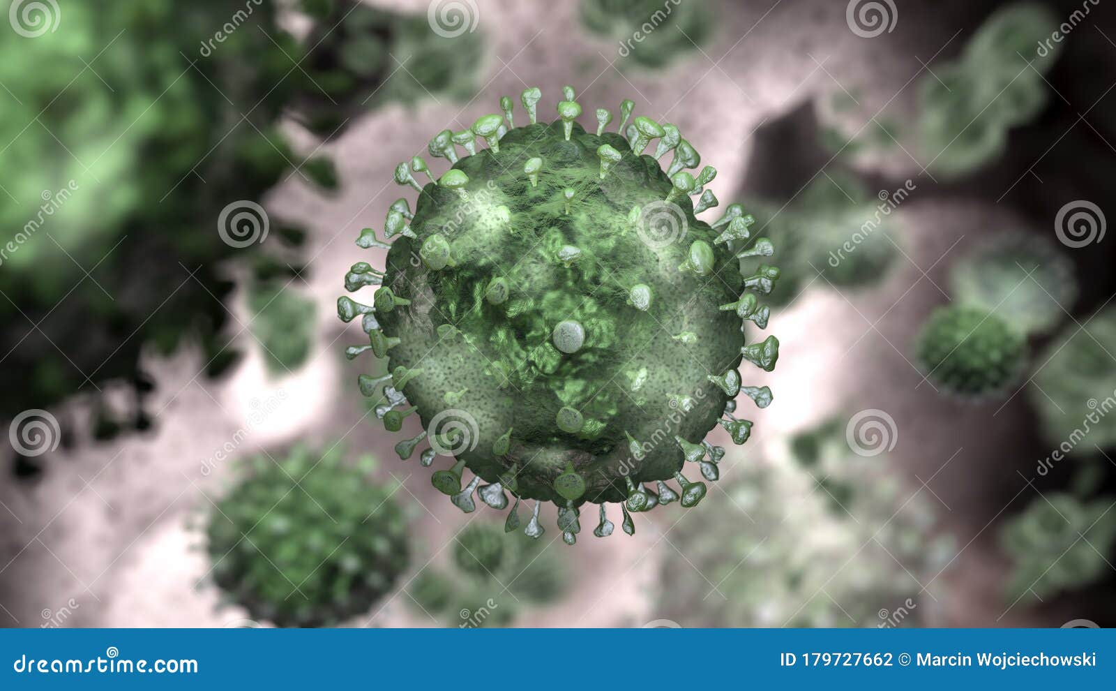 Virus on Light Color Background - 3d Render Stock Illustration ...