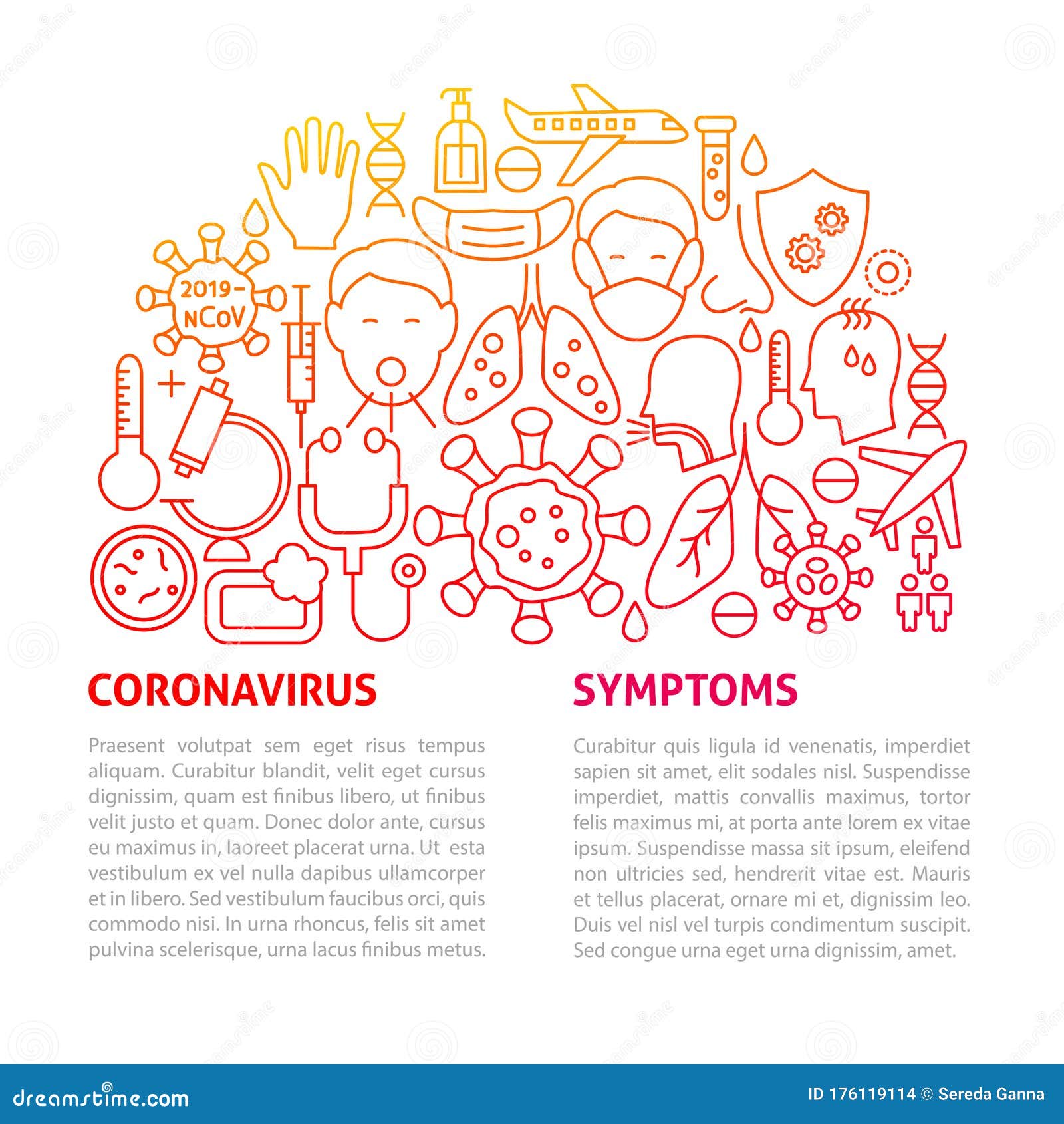 Virus Line Template stock vector. Illustration of outline - 176119114