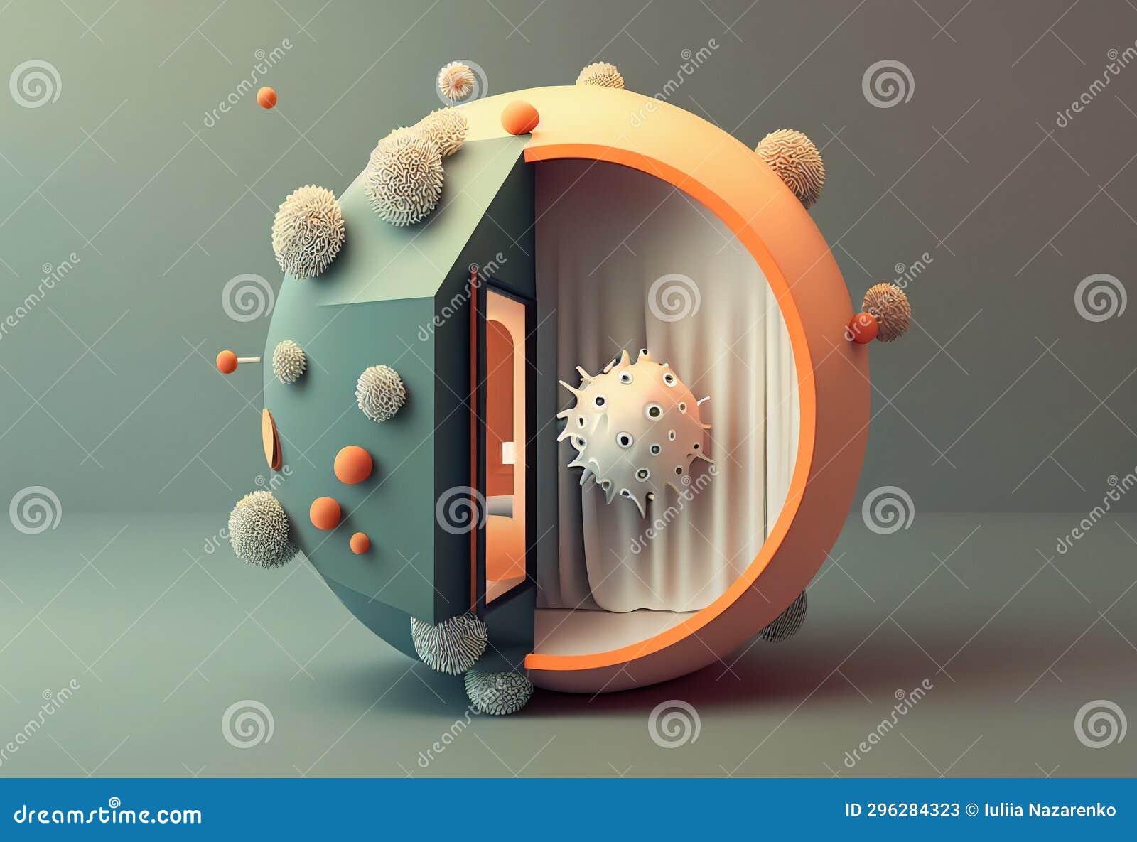 The Virus is Locked Up at Home. AI Generated Stock Image - Image of ...