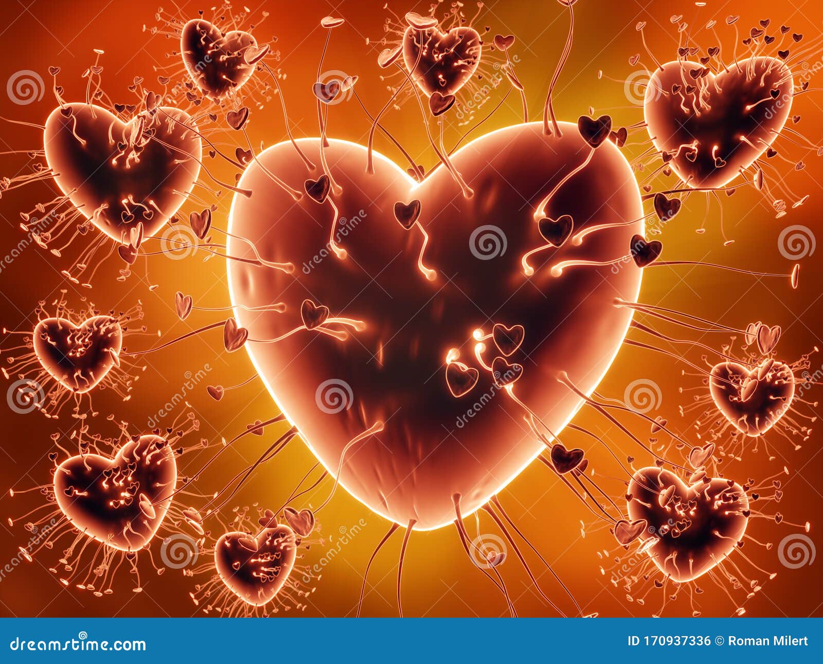 Virus of Love concept stock illustration. Illustration of germs - 170937336
