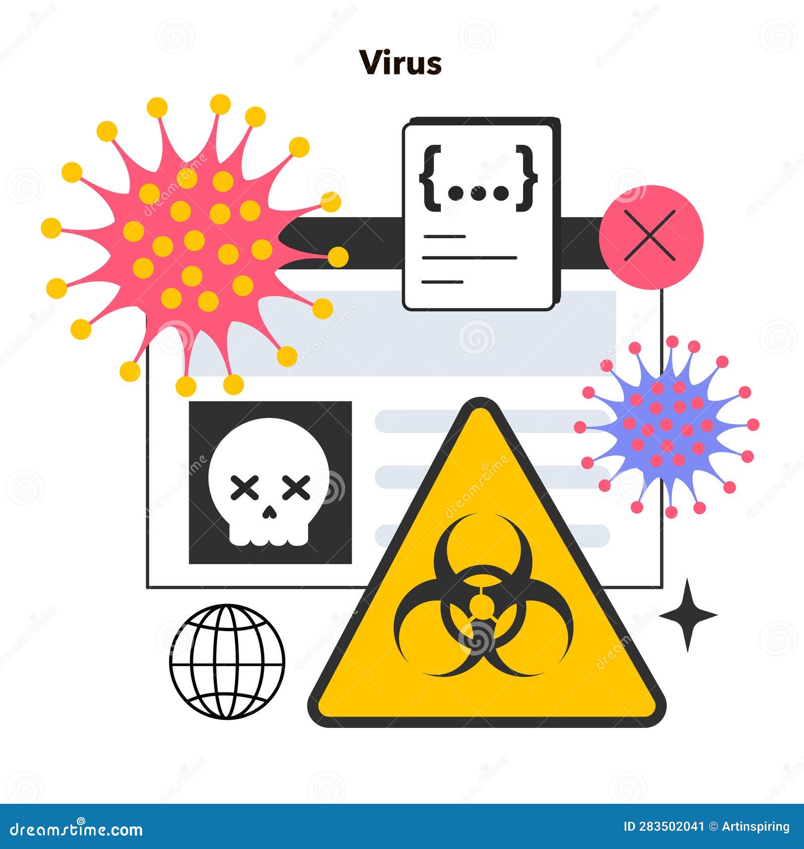 Virus. Malicious Software, Computer Malware Stock Vector - Illustration ...