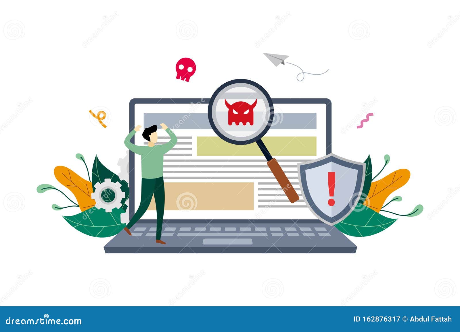 Virus Malware Detected on Laptop Concept, Viruses Attack Warning Signs ... Virus Malware Detected on Laptop Concept, Viruses Attack Warning Signs ...