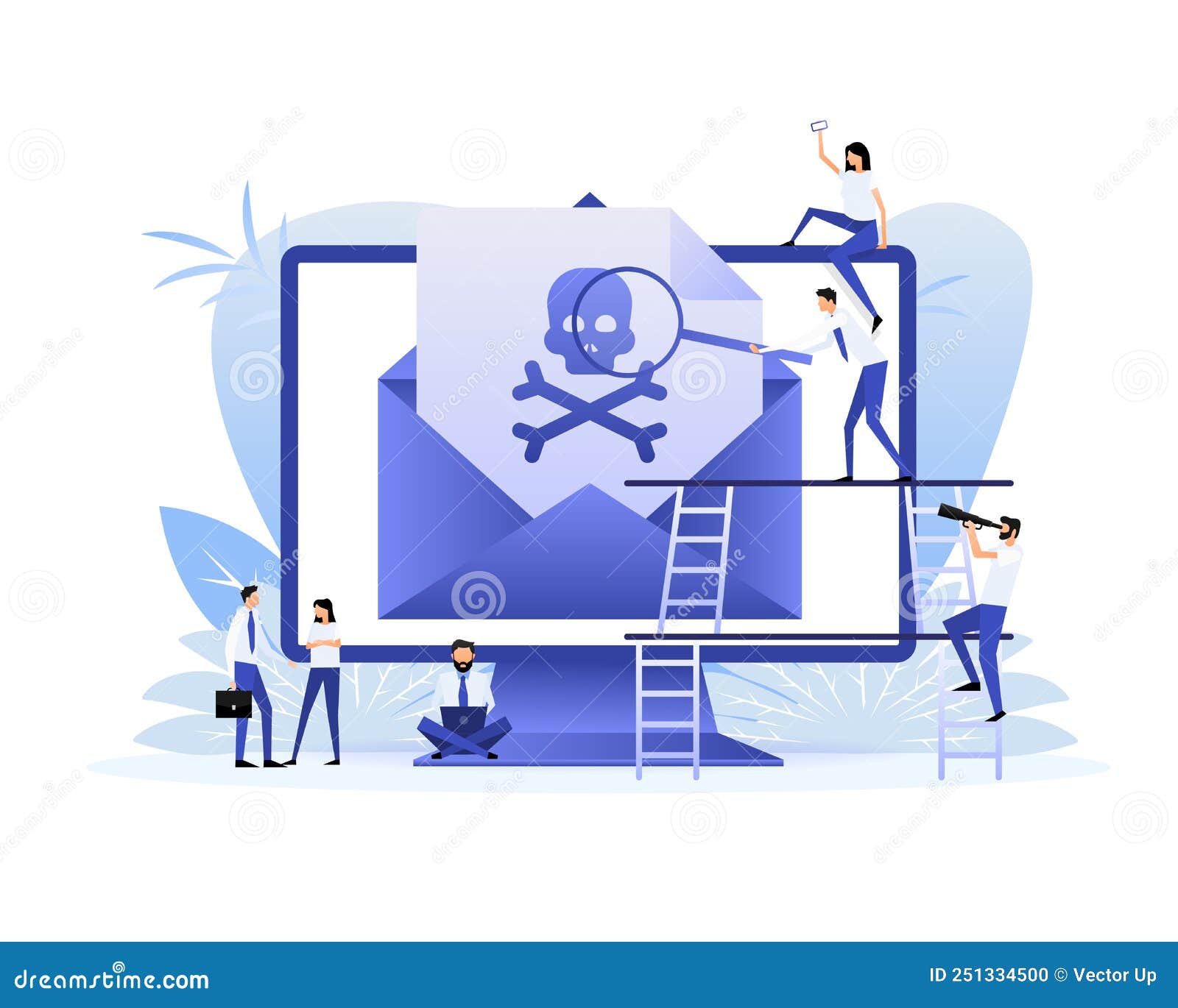 Virus Message in Flat Style. Vector Design. Flat Style Characters ...