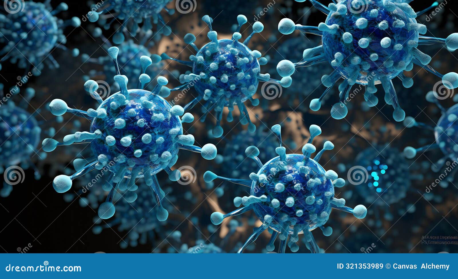 Virus Microscopic View Illustration Stock Illustration - Illustration ...