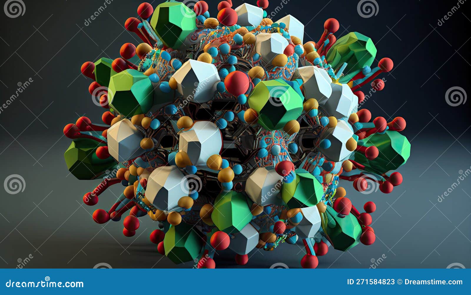 Virus Molecule Illustration, Bacteria Particle Generative Ai Stock ...