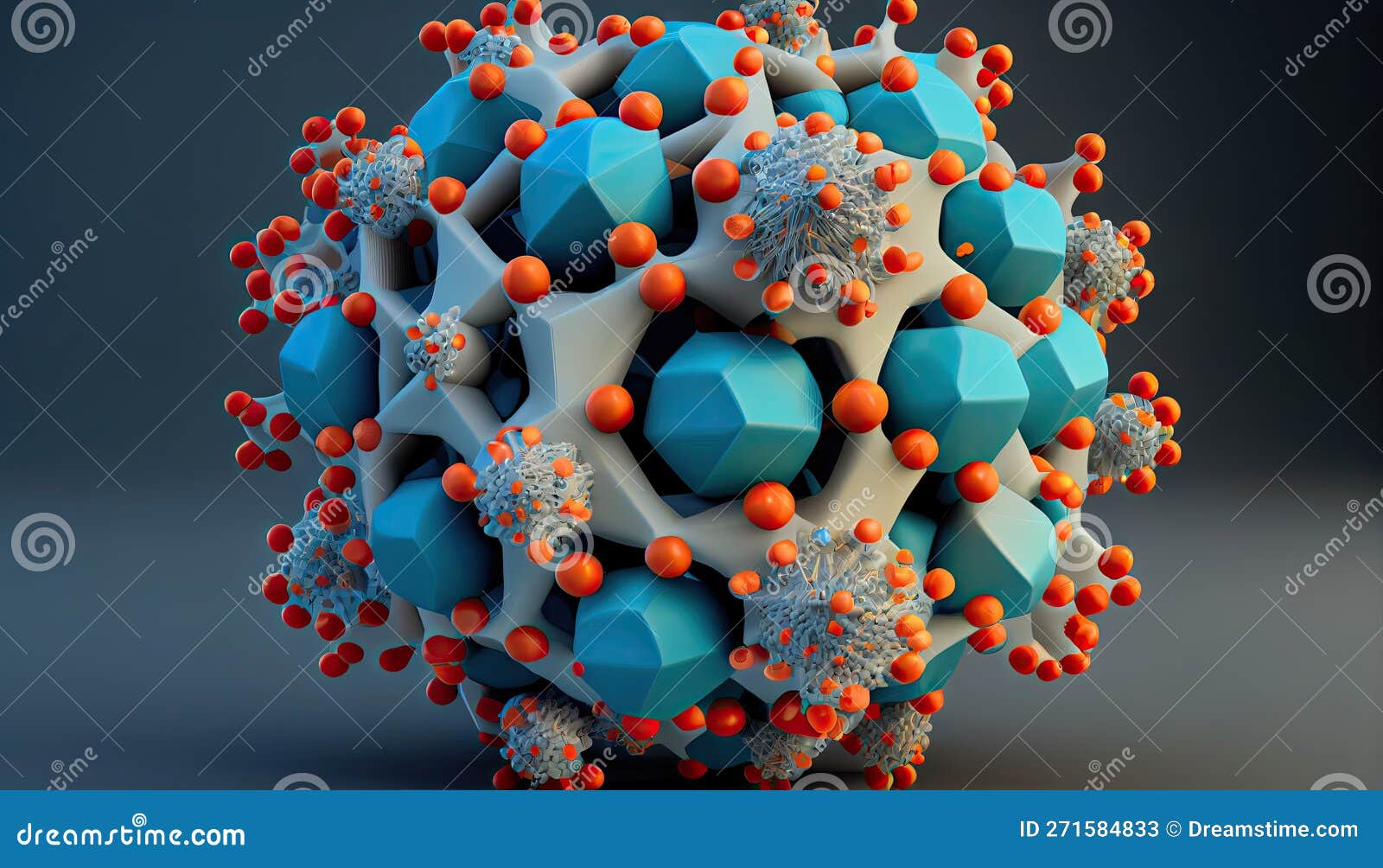 Virus Molecule Illustration, Bacteria Particle Generative Ai Stock ...