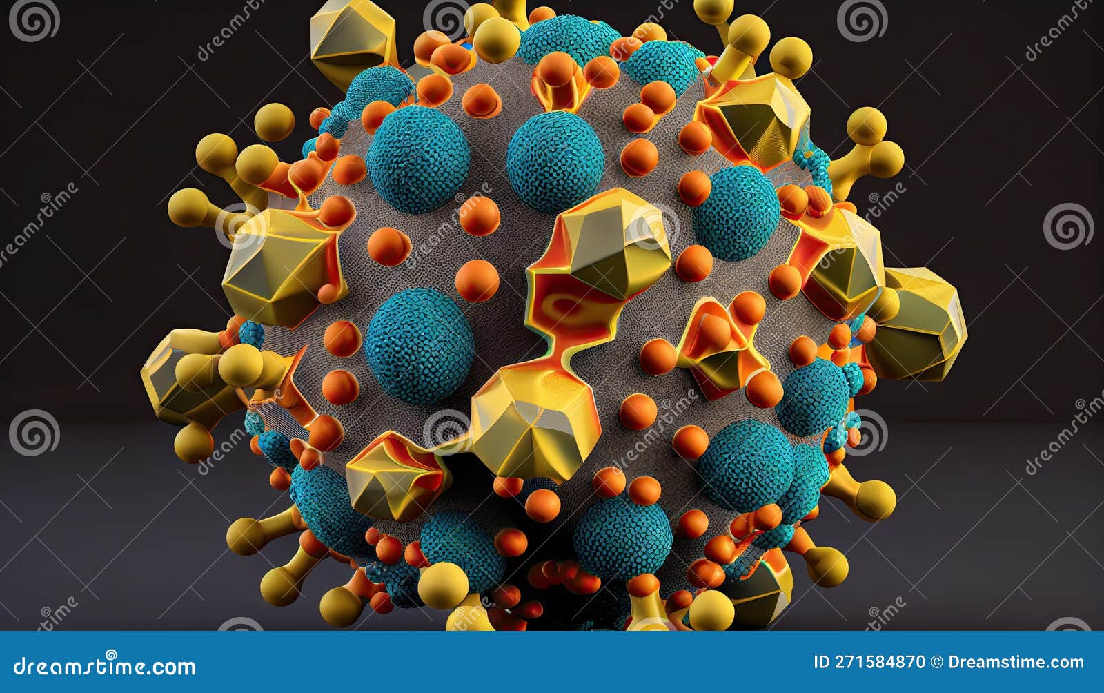 Virus Molecule Illustration, Bacteria Particle Generative Ai Stock ...
