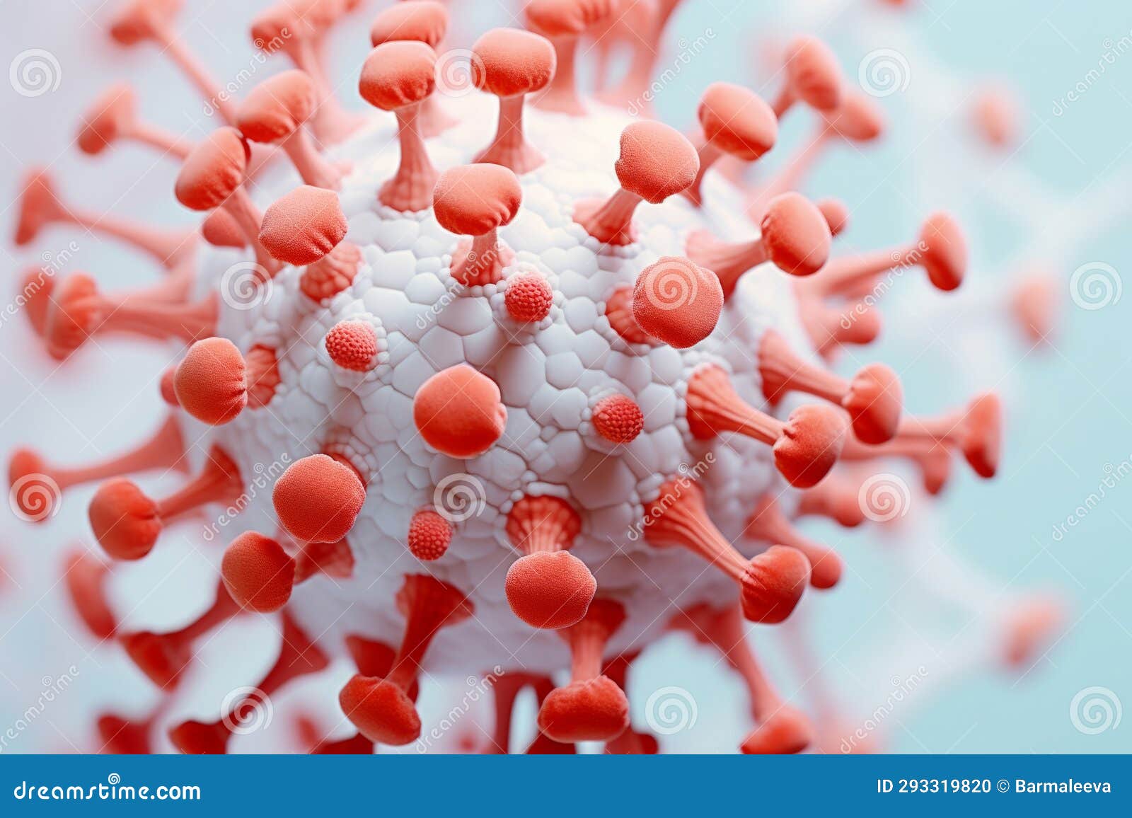 Virus Molecule Model with Beautiful Structure on a Light Background ...