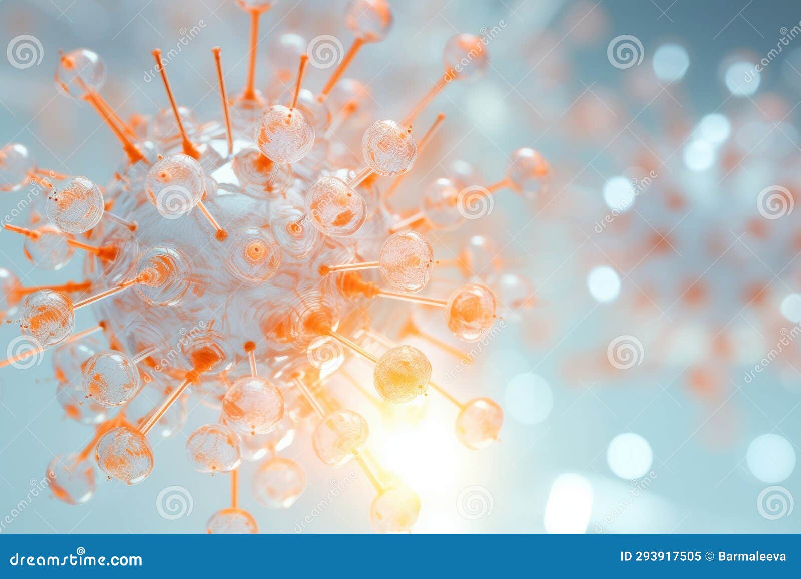 Virus Molecule Model with Beautiful Structure on a Light Background ...