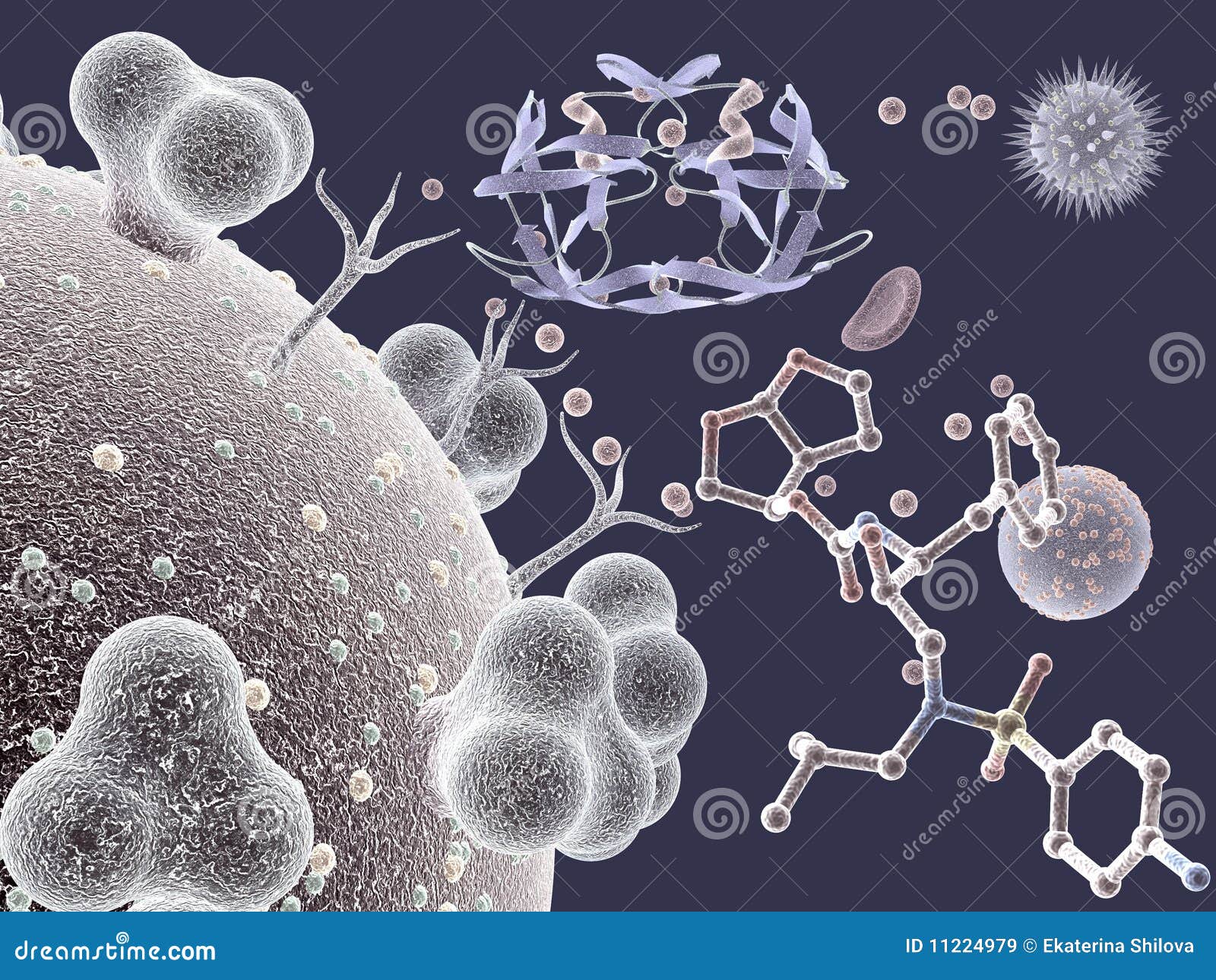 Virus Molecules Illustration Stock Illustration - Illustration of ...