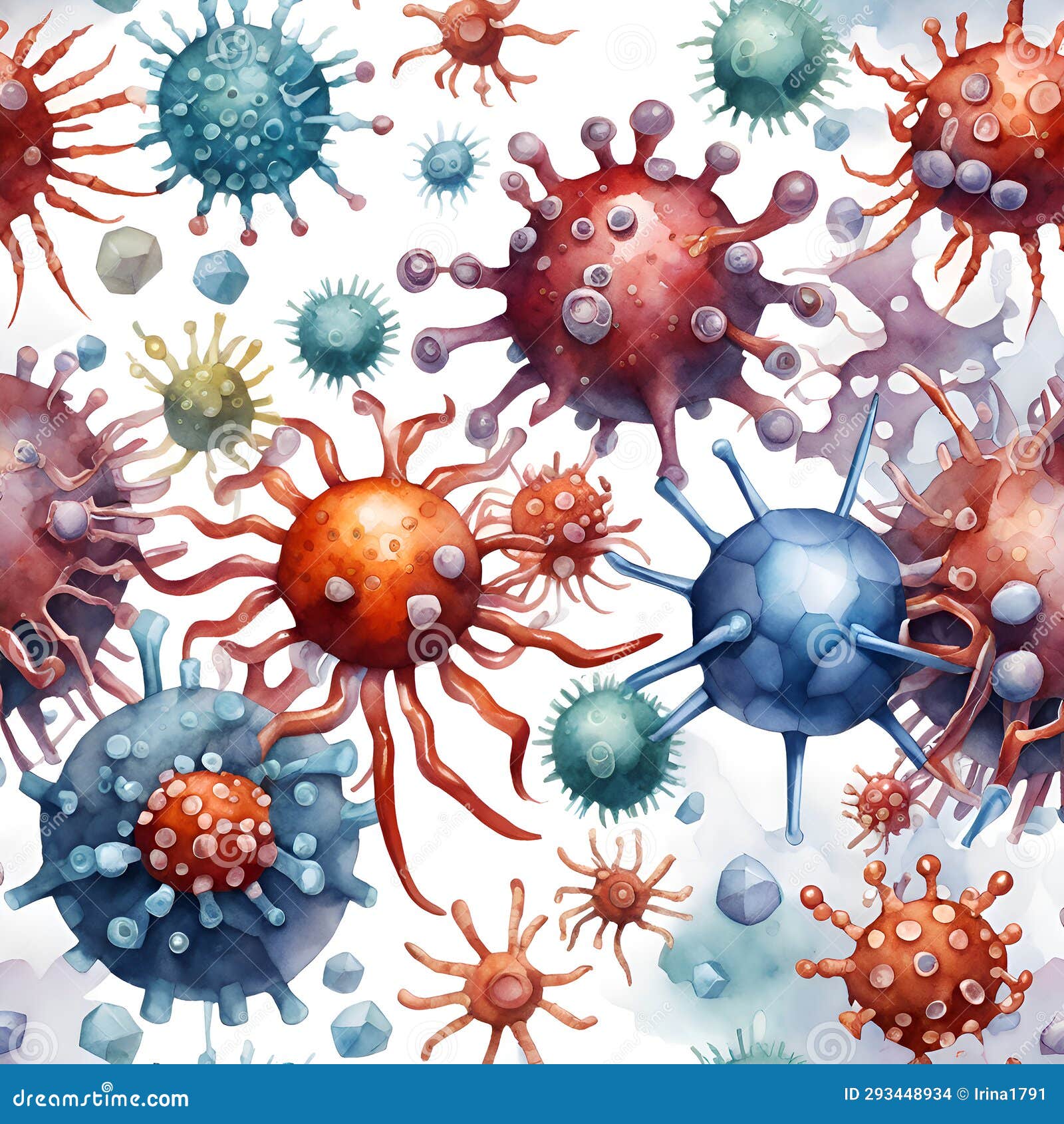 Virus Molecules. Illustration on a White Background Stock Illustration ...