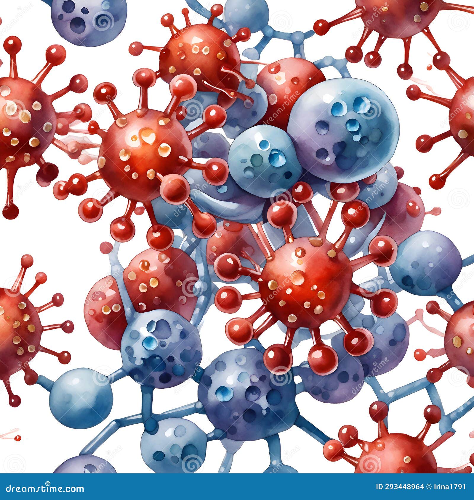 Virus Molecules. Illustration on a White Background Stock Illustration ...