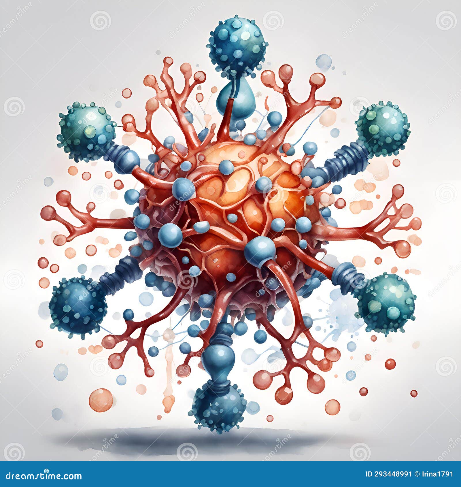 Virus Molecules. Illustration on a White Background Stock Illustration ...