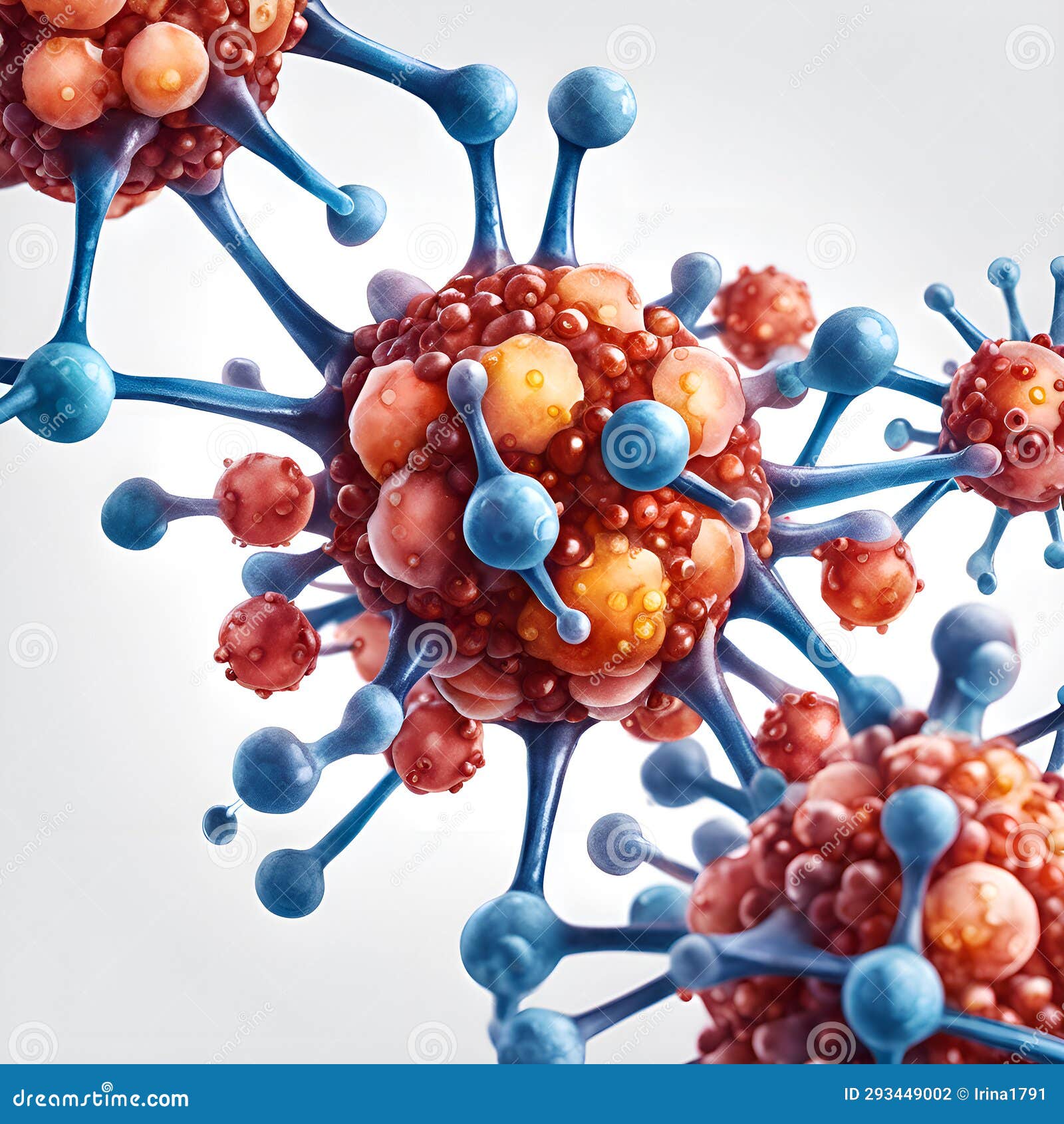 Virus Molecules. Illustration on a White Background Stock Illustration ...