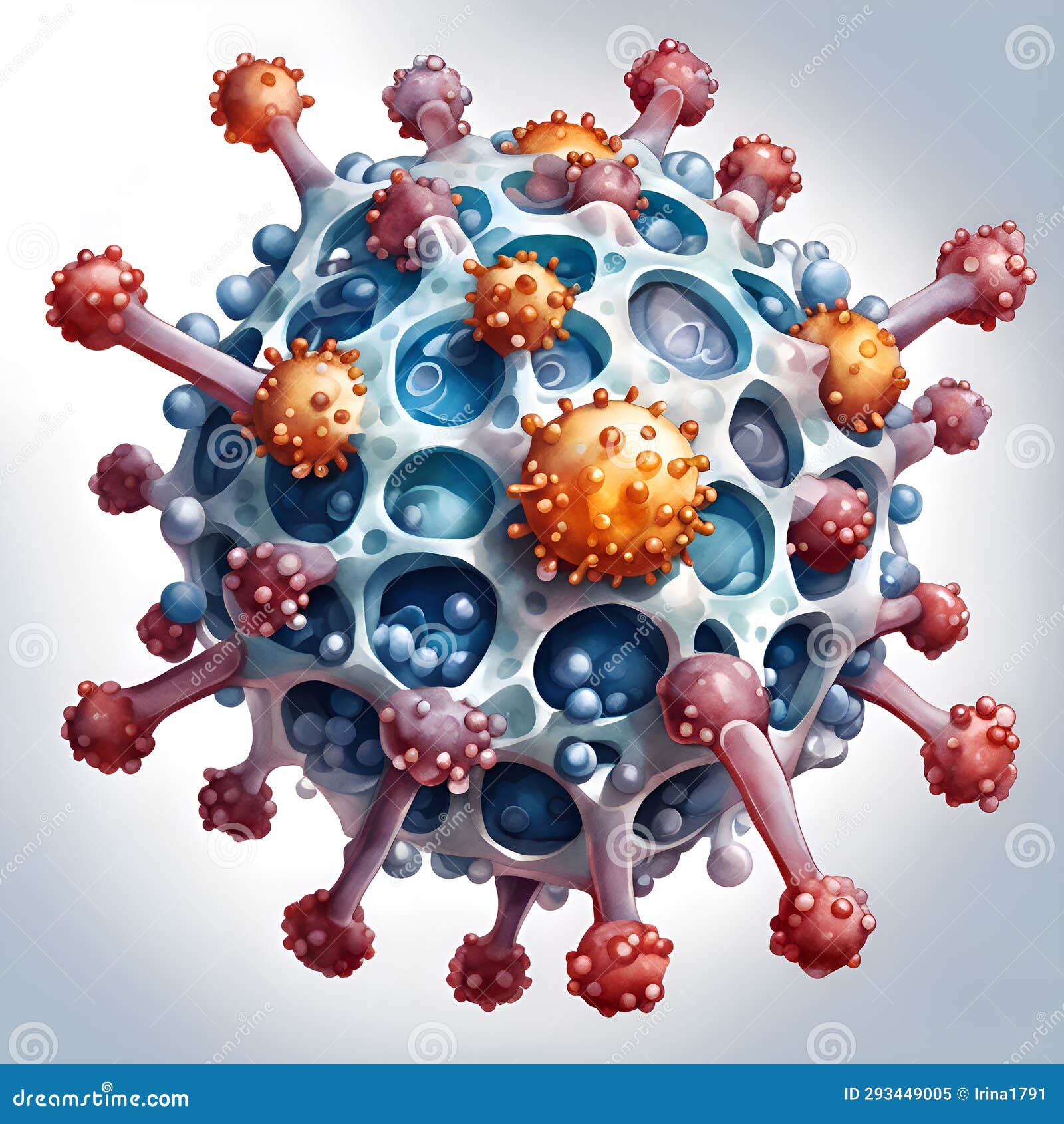 Virus Molecules. Illustration on a White Background Stock Illustration ...