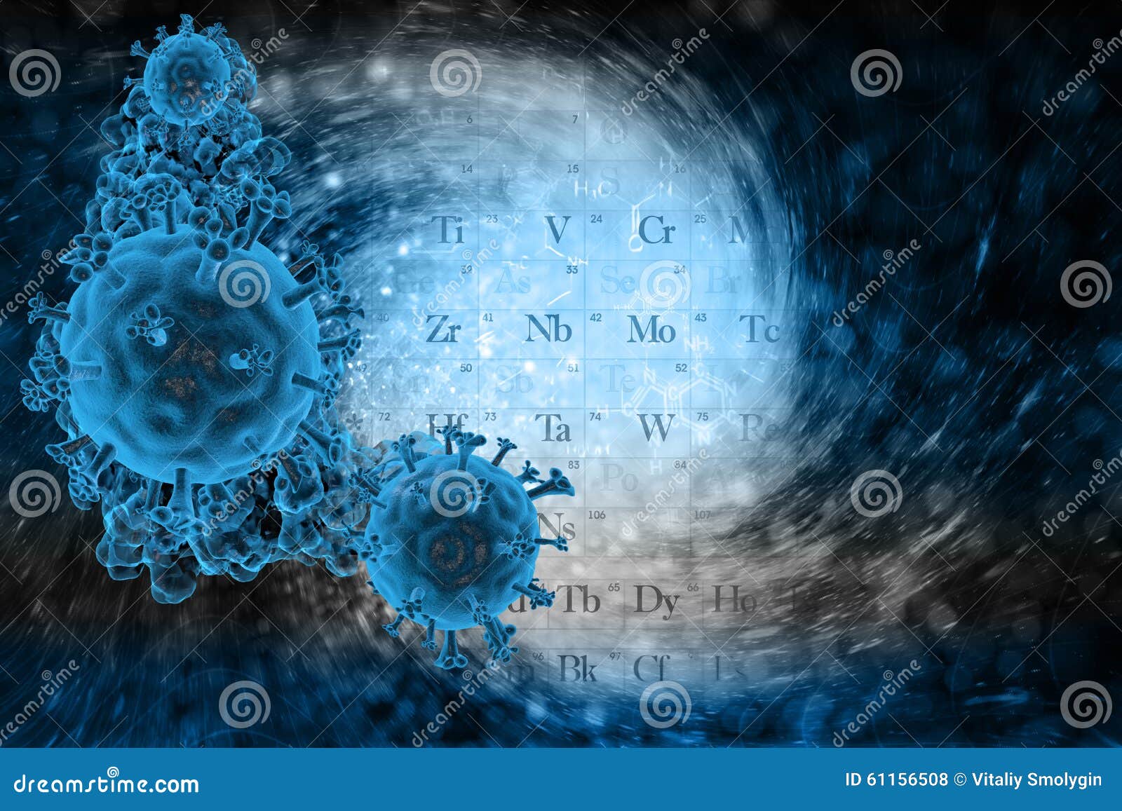 Virus Molecules on Science Background Stock Illustration - Illustration ...