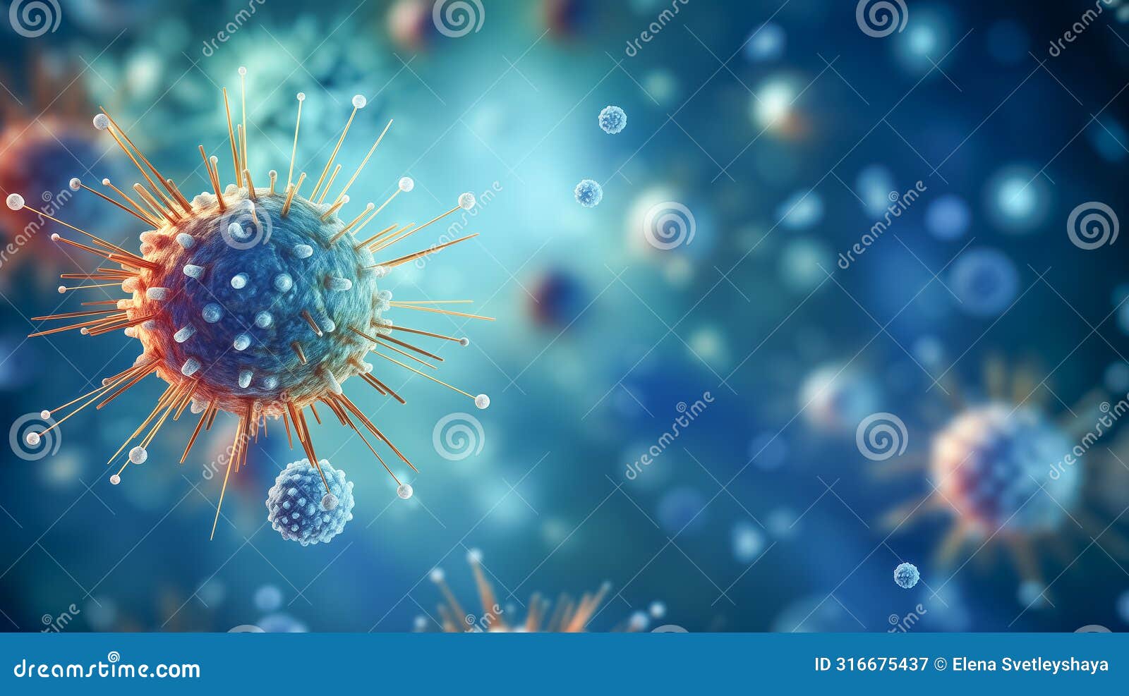 Virus Close-up. Microbiology and Virology Concept. Stock Illustration ...