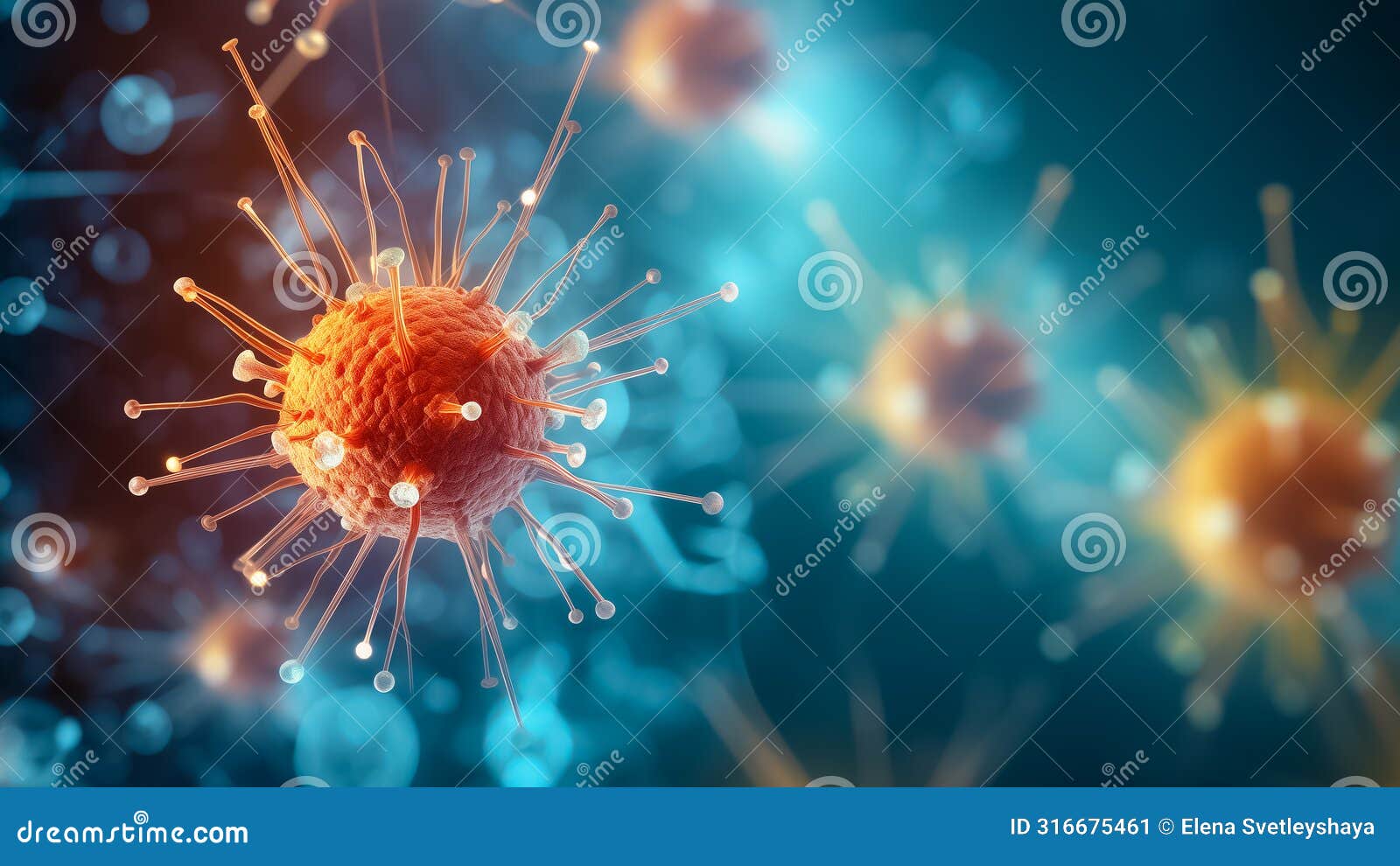 Virus Close-up. Microbiology and Virology Concept. Stock Illustration ...