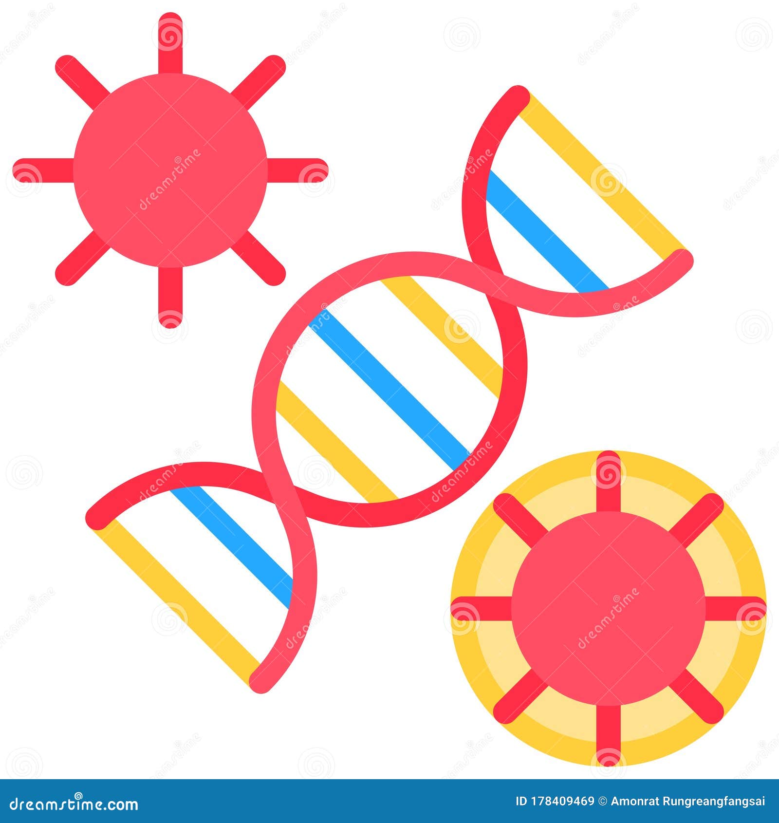 Virus Mutation Vector Illustration, Flat Style Icon Stock Vector ...
