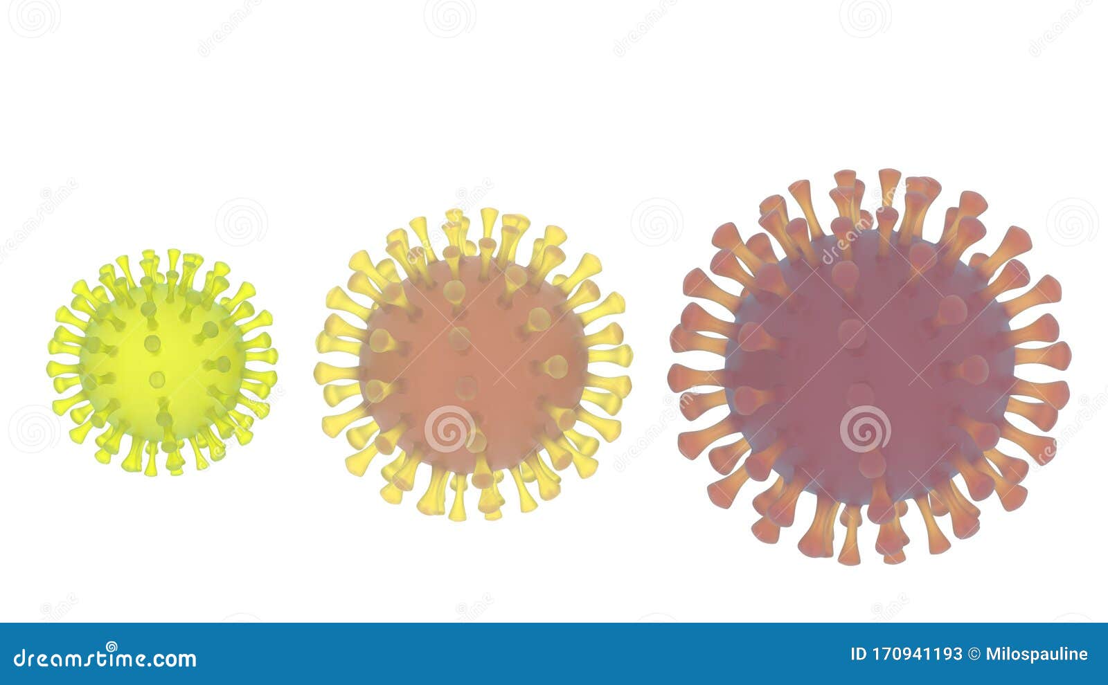 Virus Mutation. Virus Evolution. 3D-rendering Concept Illustration ...