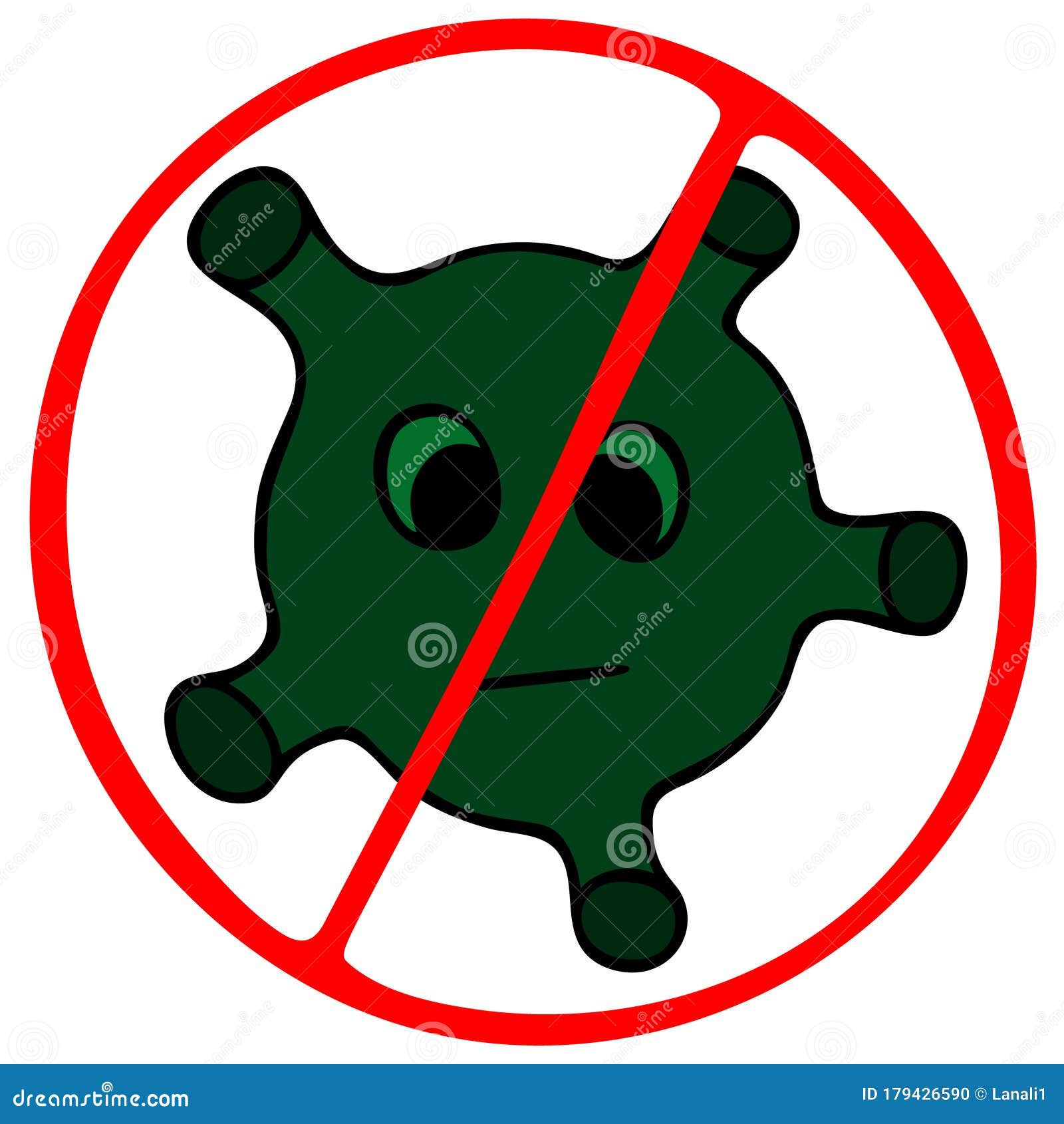 The Virus is Not Allowed To Enter. Stop. Bacterium, Microbe, Pathogen ...