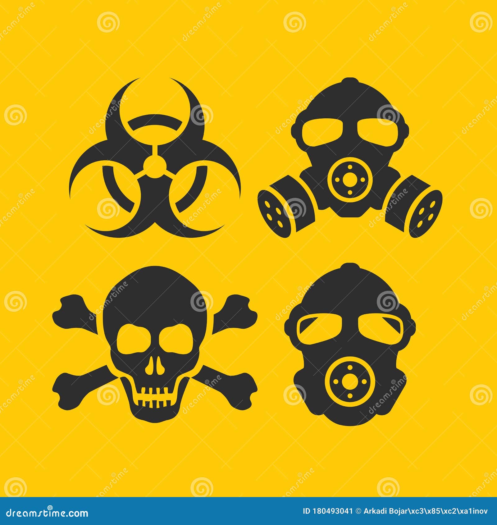 Virus Outbreak Hazard Vector Symbols Stock Vector - Illustration of ...
