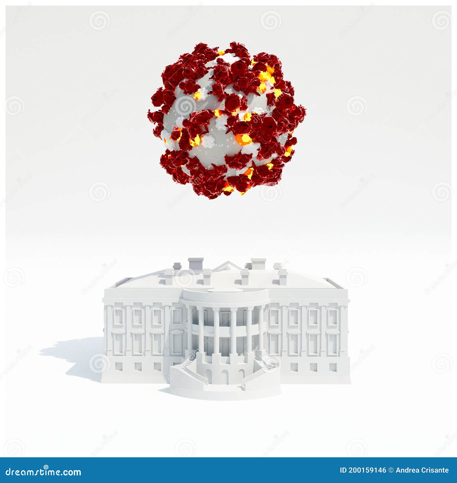 Virus over the building stock illustration. Illustration of corona ...