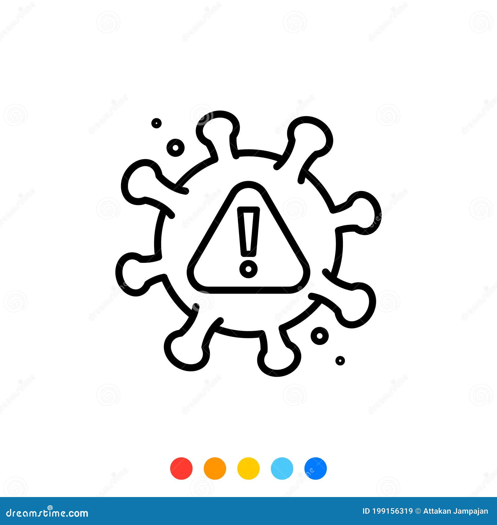 Virus Pandemic Vector Outline Icon Stock Vector - Illustration of ...