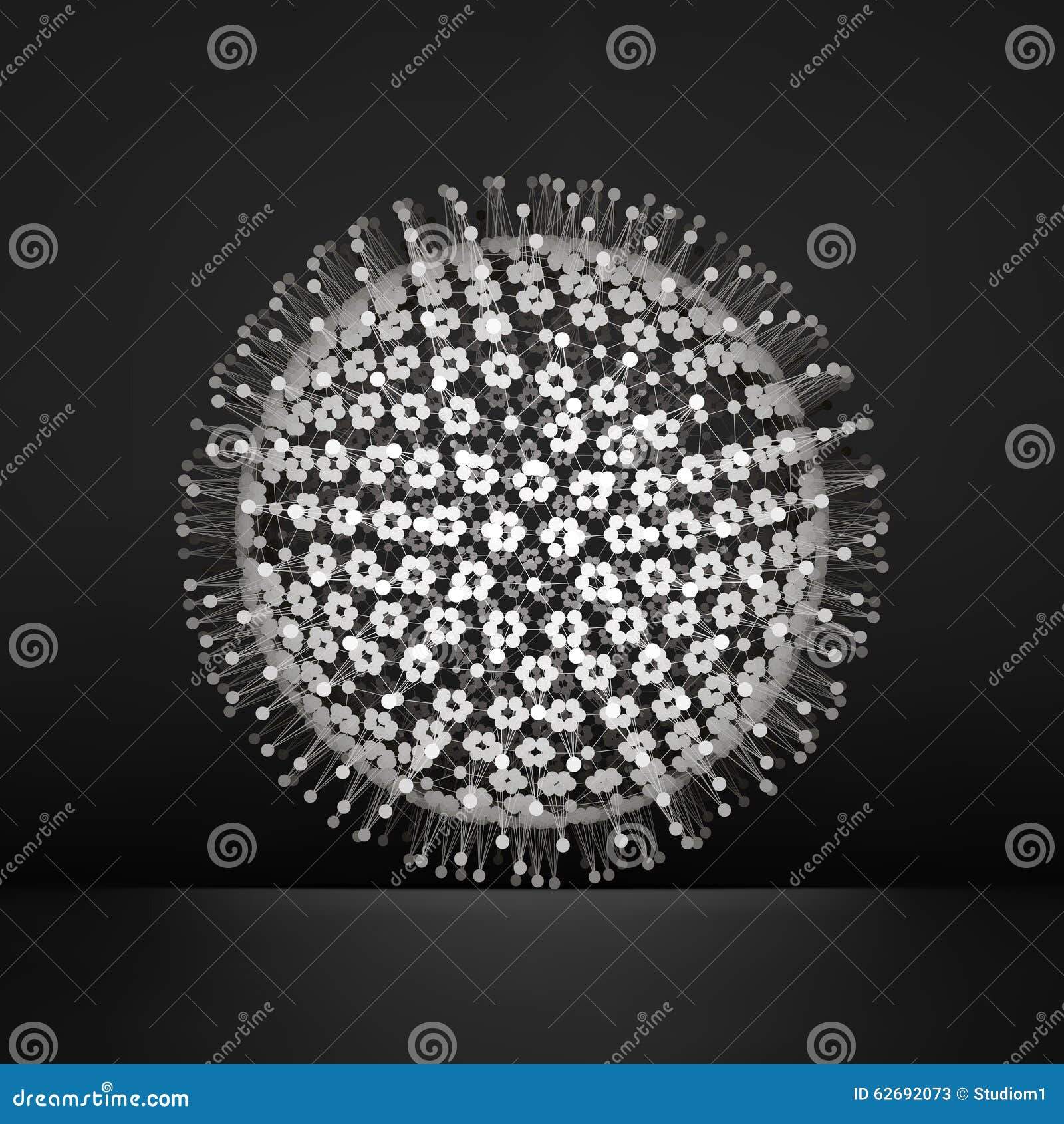 Virus Particle. Medical Illustration. Abstract Vector Sphere Stock ...