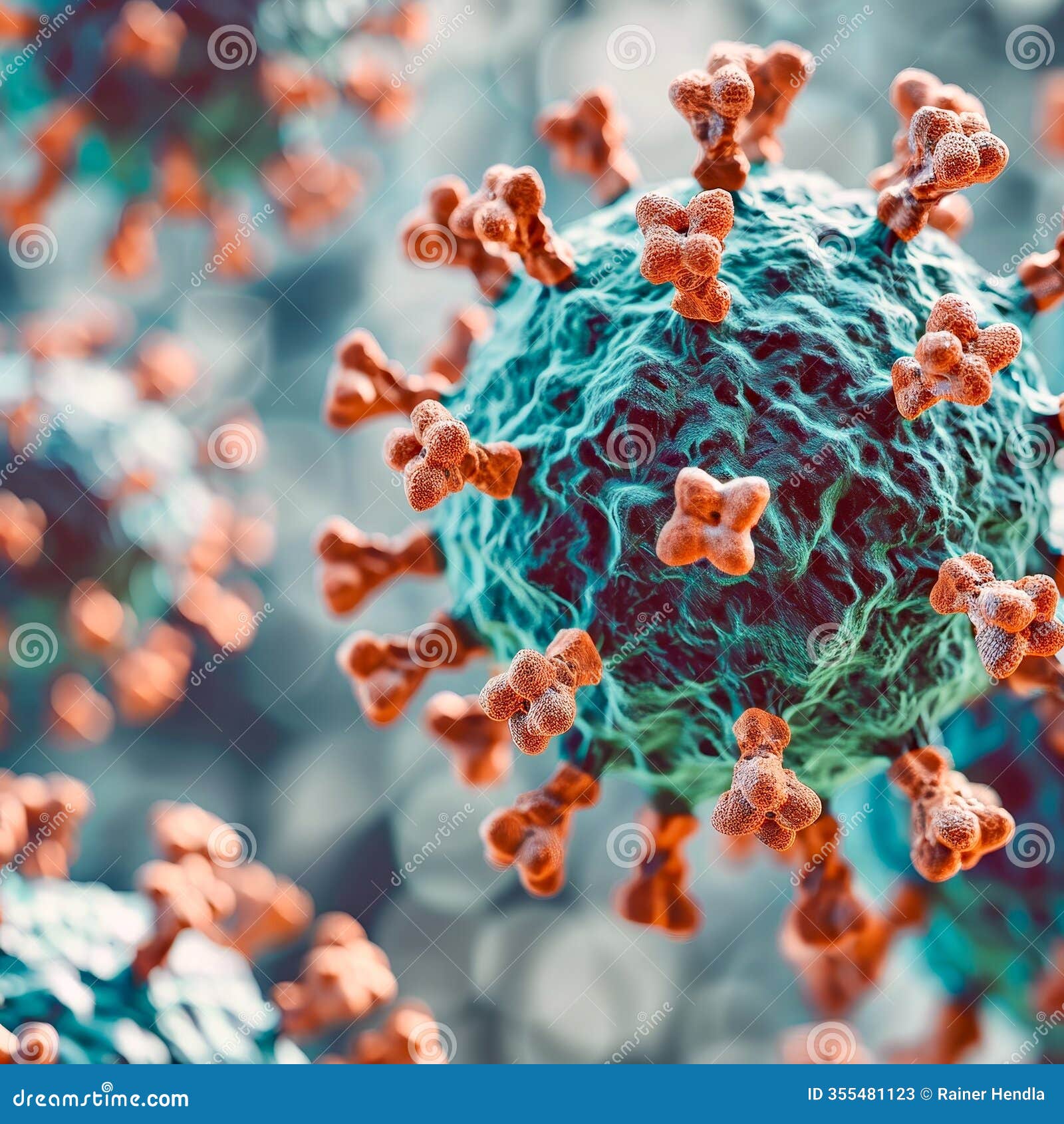 3D Illustration of a Virus Particle with a Detailed Structure. Stock ...