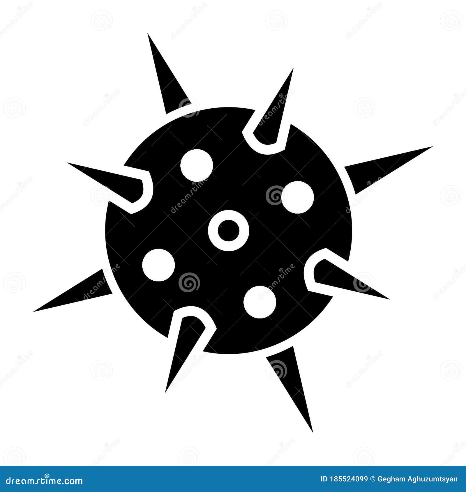 Virus Particle Outline On Plain White Background Stock Illustration ...