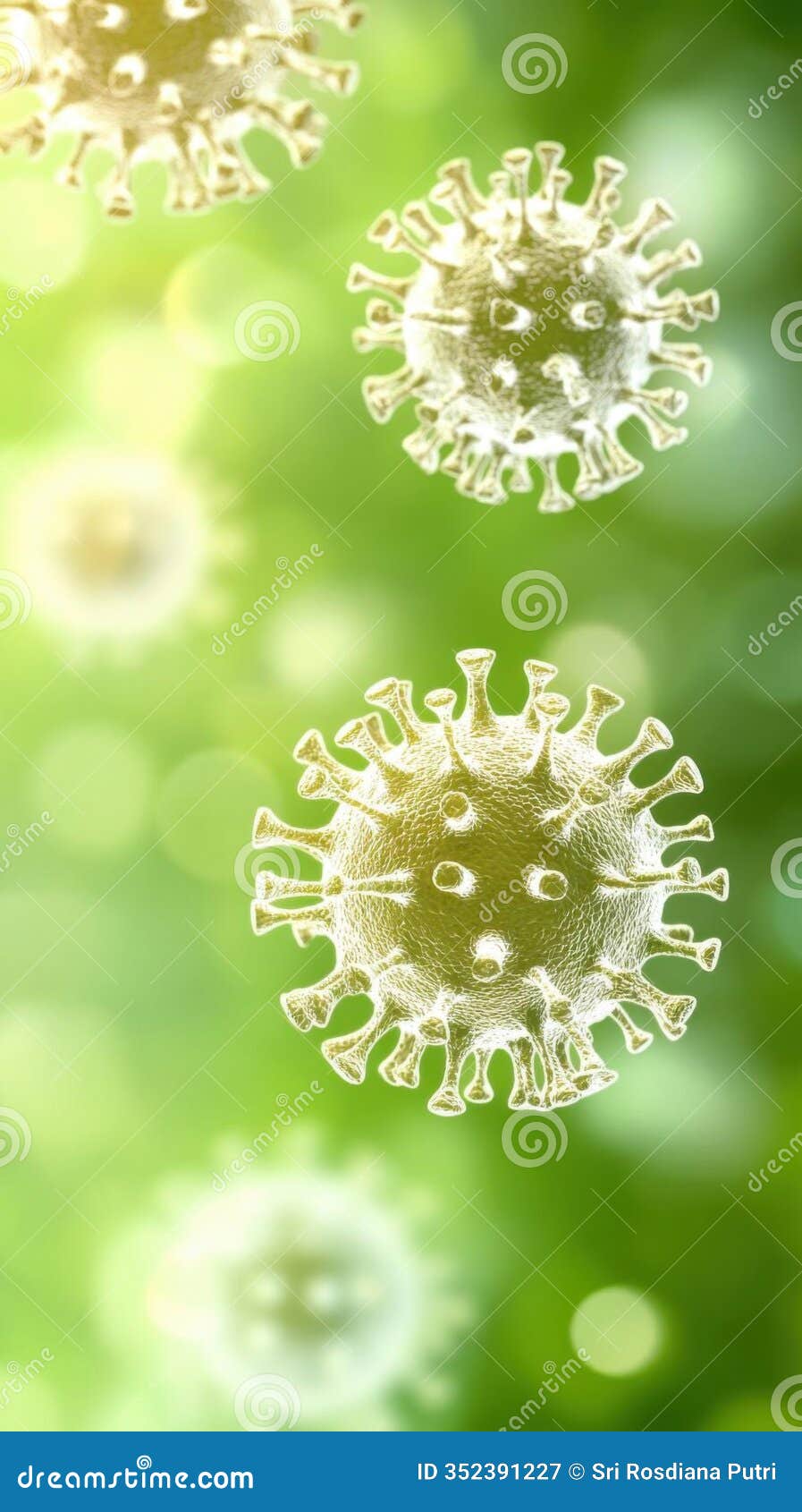 Virus Particles Floating through Air Showing Infection Spread and ...