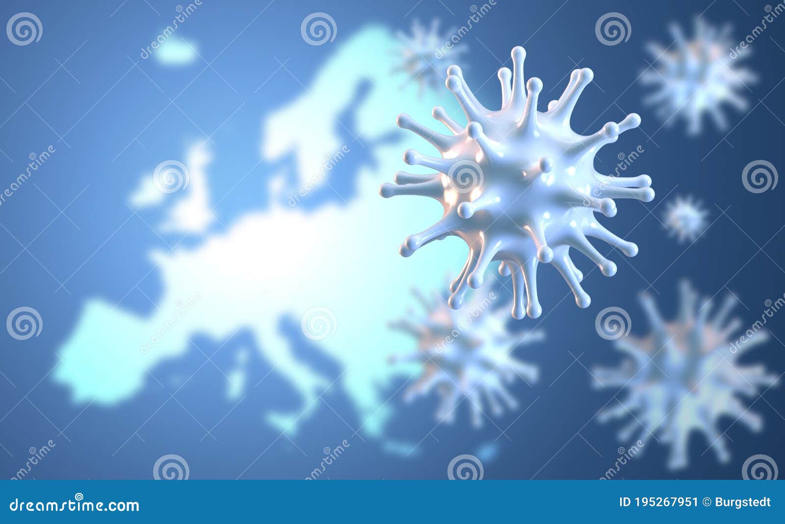 Virus Pathogen Over a Map of Europe Stock Illustration - Illustration ...