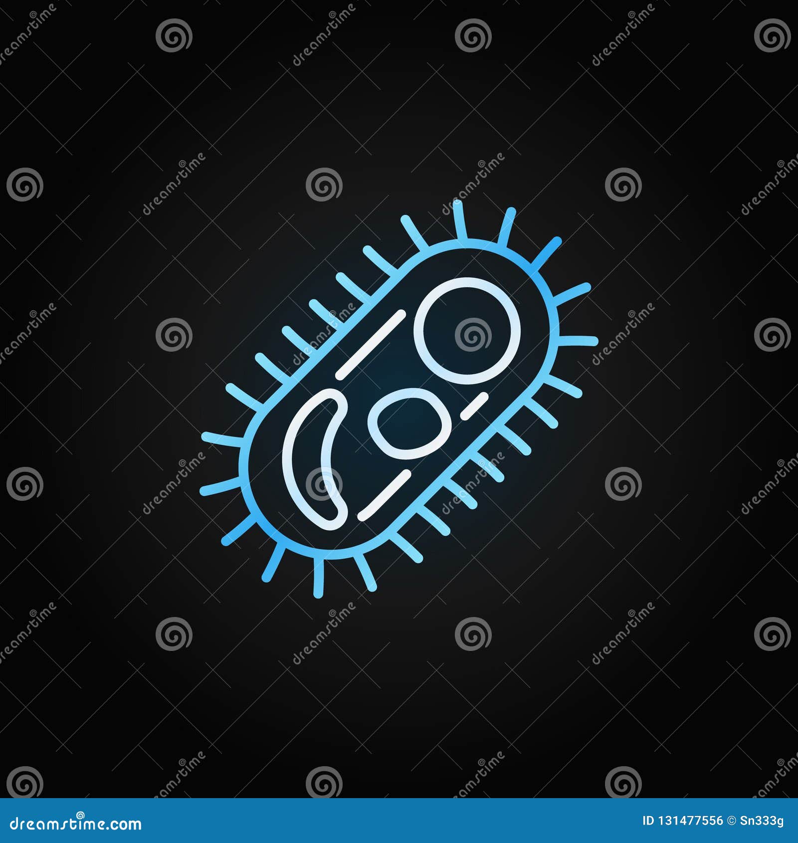 Virus or Pathogen Vector Blue Outline Icon on Dark Background Stock ... Virus or Pathogen Vector Blue Outline Icon on Dark Background Stock ...