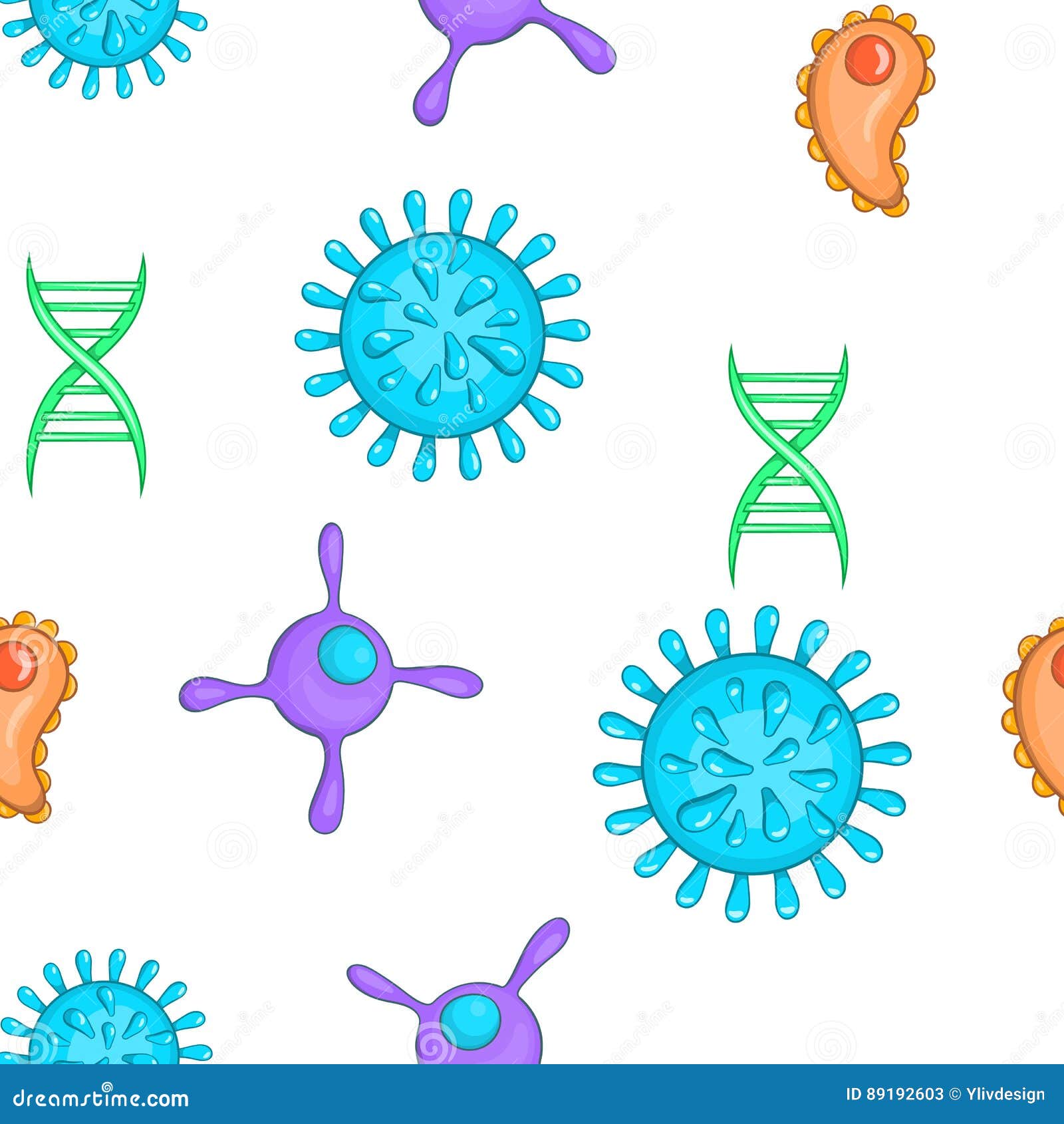 Virus Pattern, Cartoon Style Stock Vector - Illustration of ...