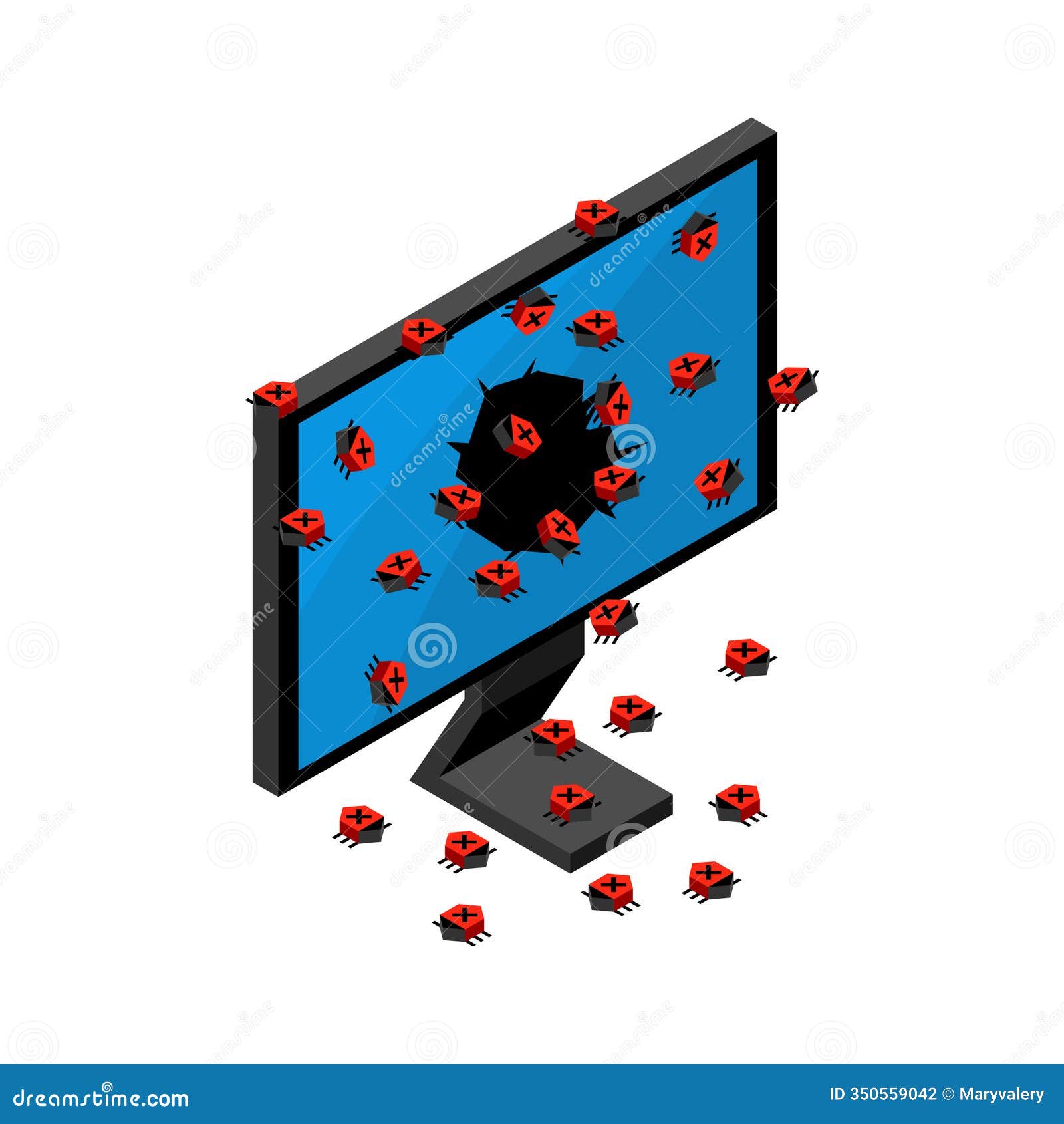 Virus from PC. Concept of Computer Infection with Spyware Stock ...