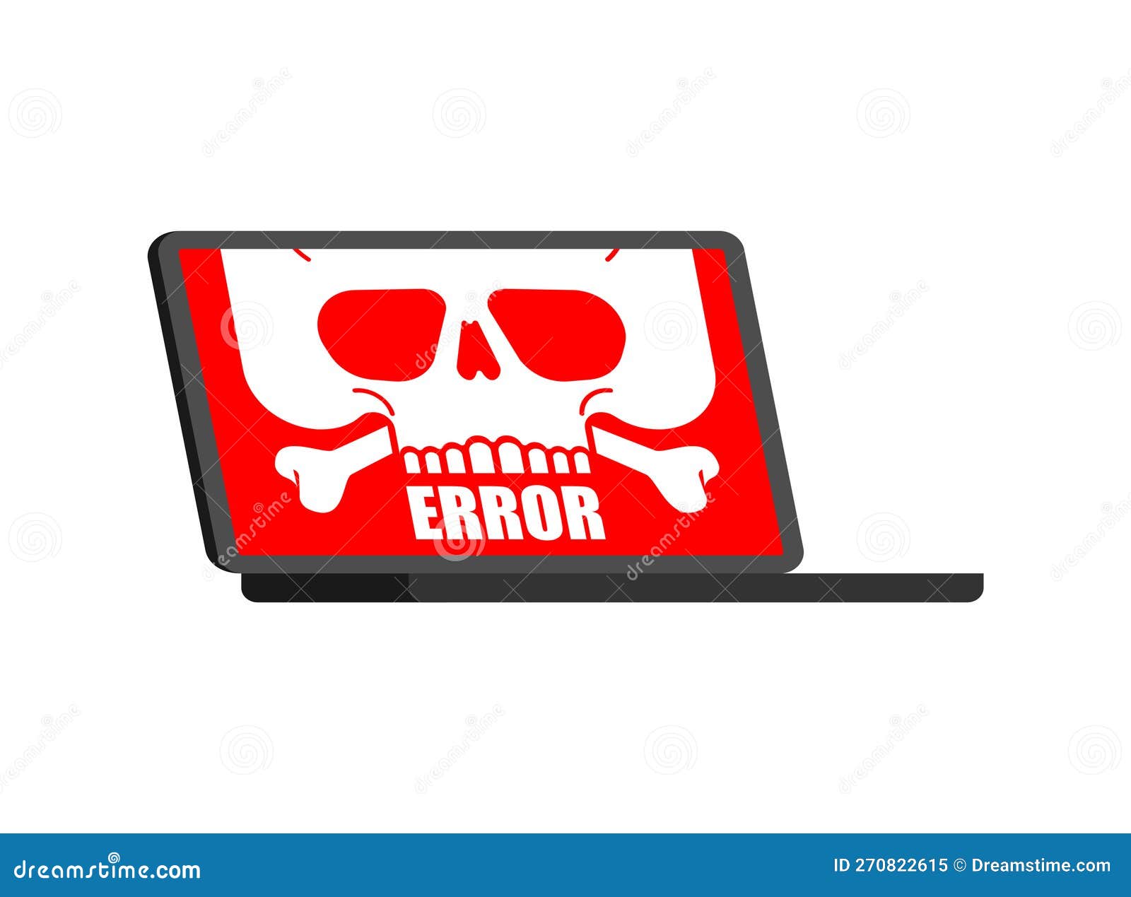 Virus on Pc Skull and Error. Computer is Infected with Virus Stock ...