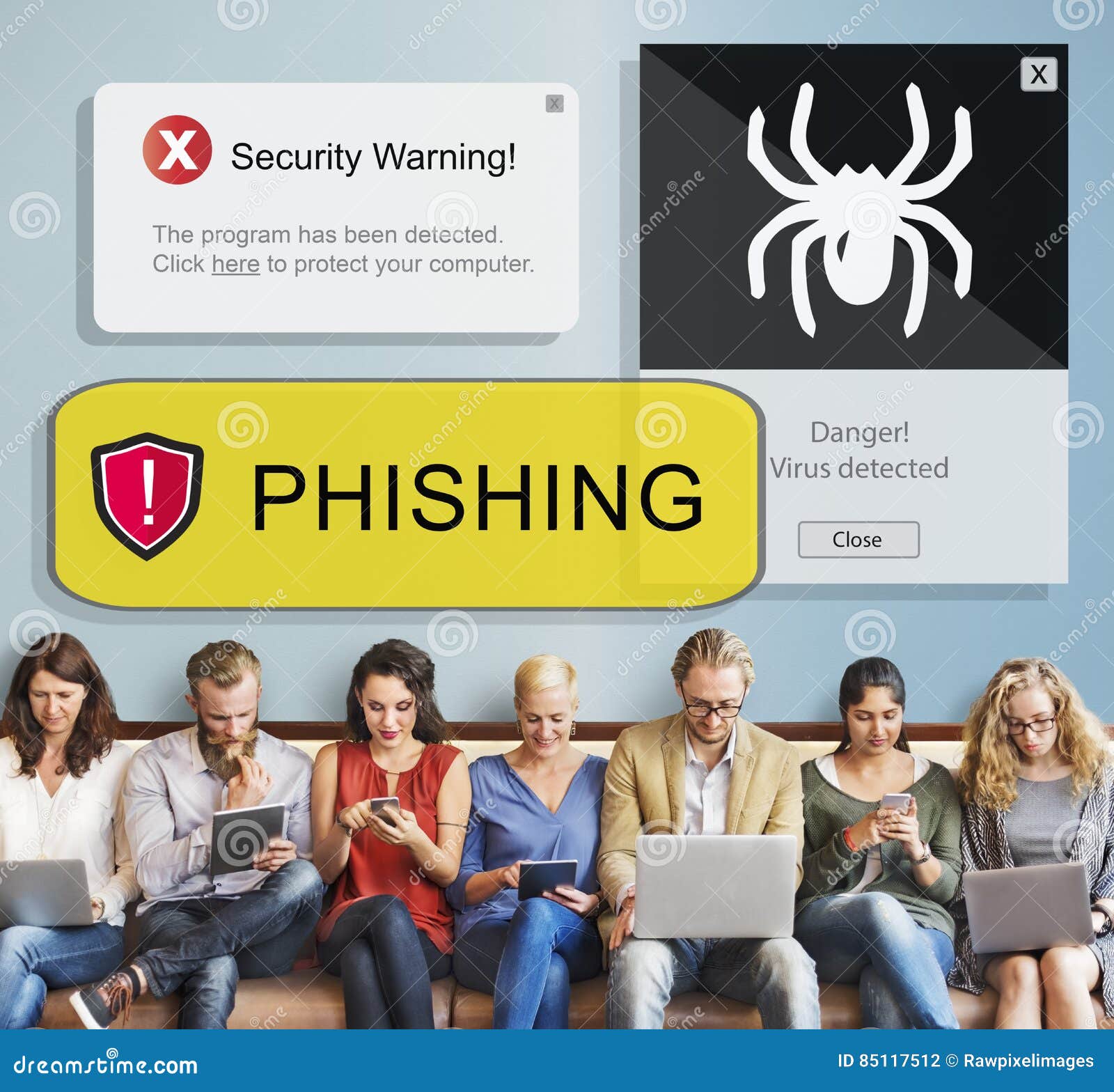 Virus Phishing Security Warning Alert Concept Stock Photo - Image of ...