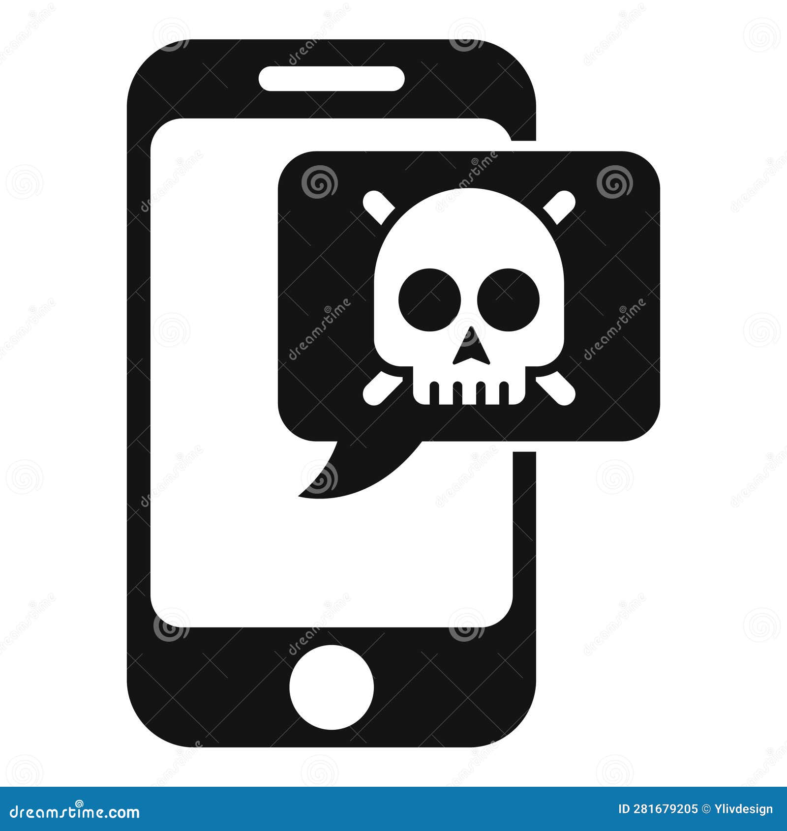 Virus Phone Icon Simple Vector. Fraud Alert Stock Vector - Illustration ...