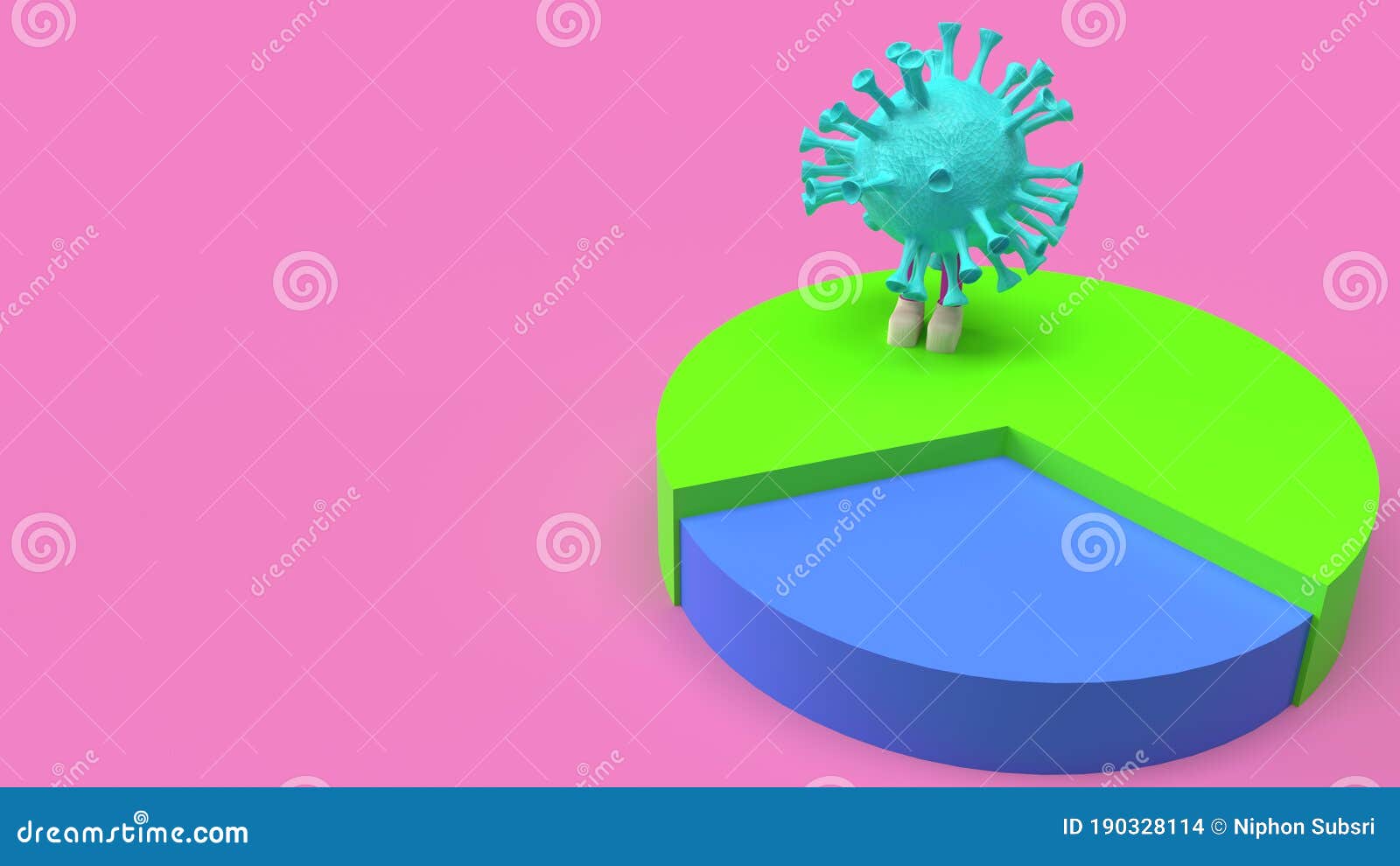 Virus Pie Chart Multi Colour 3d Rendering Stock Illustration ...