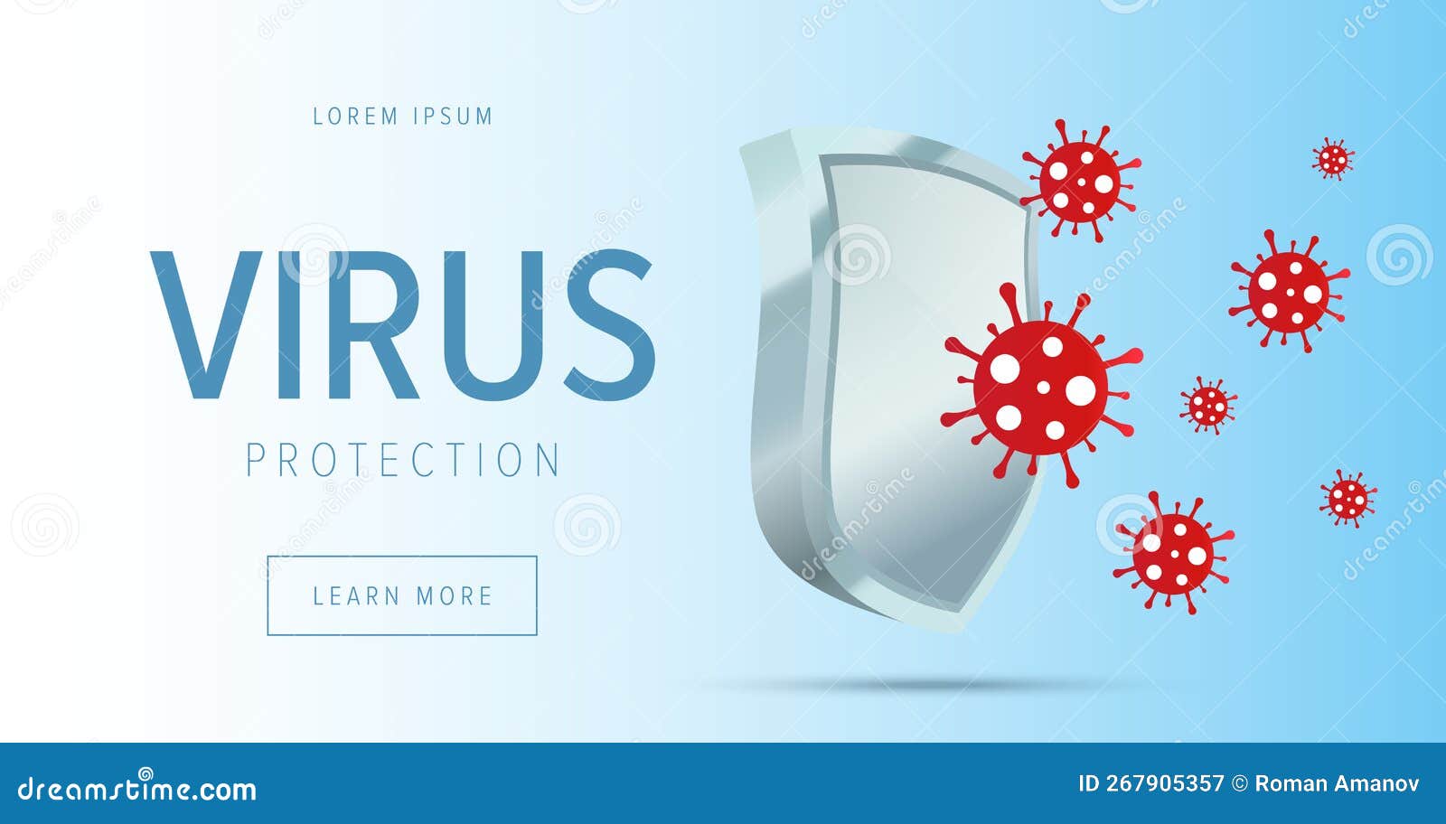 Virus Protection Concept. Security Shield for Virus Protection Stock ...