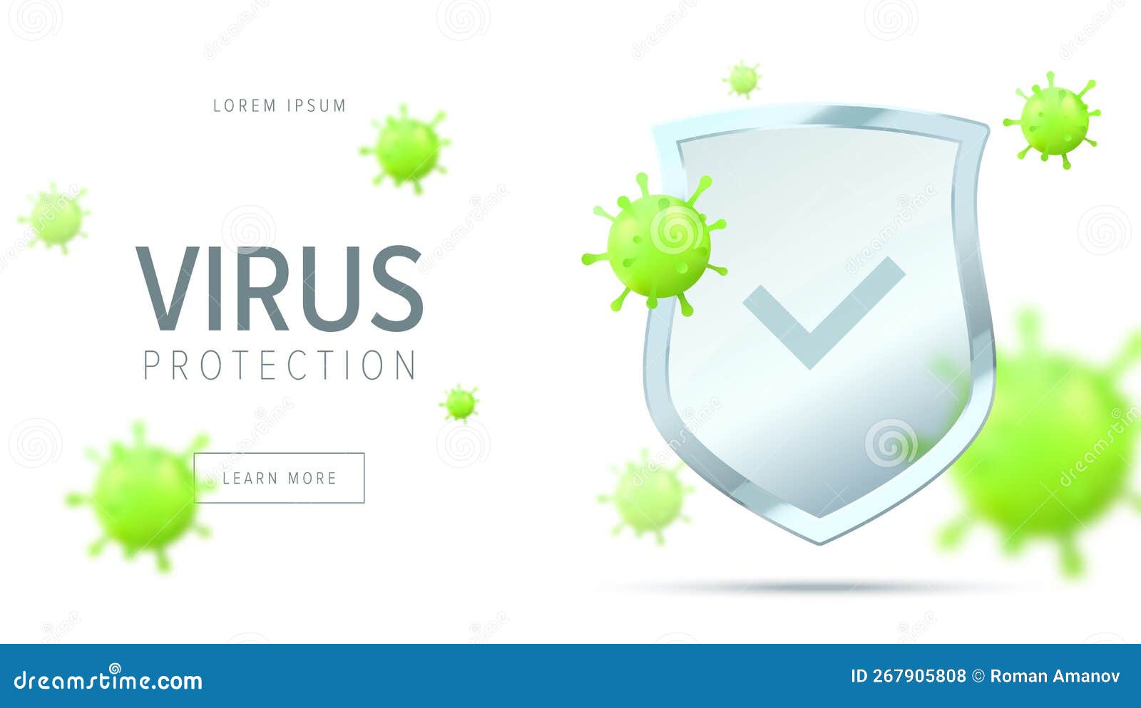 Virus Protection Concept. Security Shield for Virus Protection Stock ...