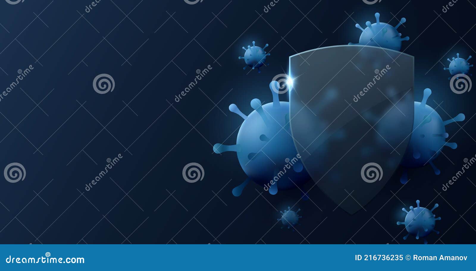 Virus Protection Concept. Vector Shield Stock Vector - Illustration of ...