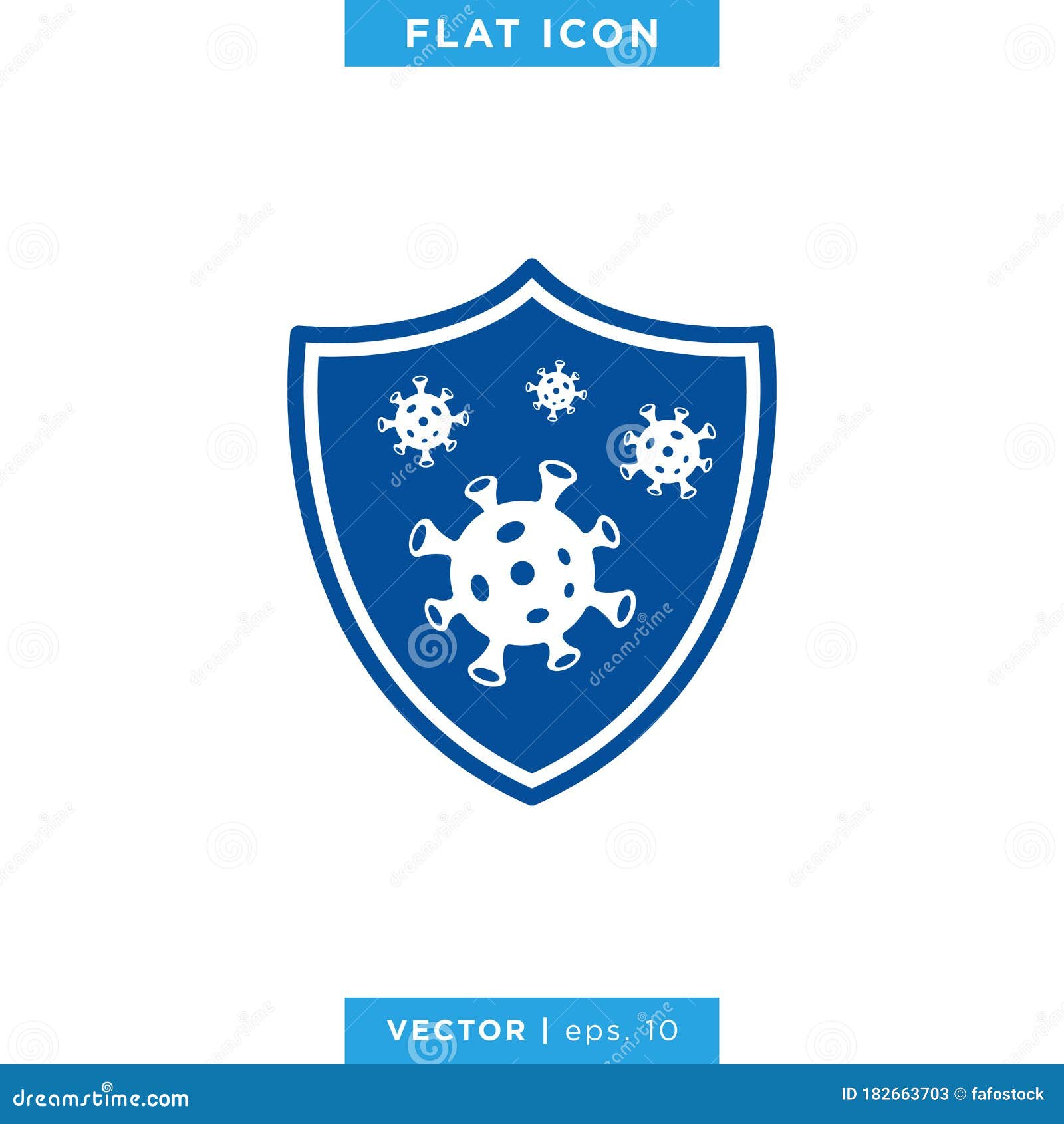 Virus Protection Icon Vector Design Template with Shield Icon Stock ...