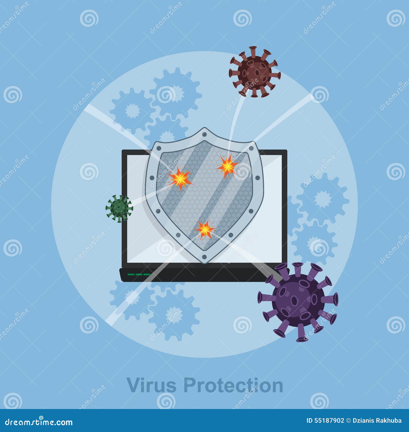 Virus protection stock vector. Illustration of background - 55187902