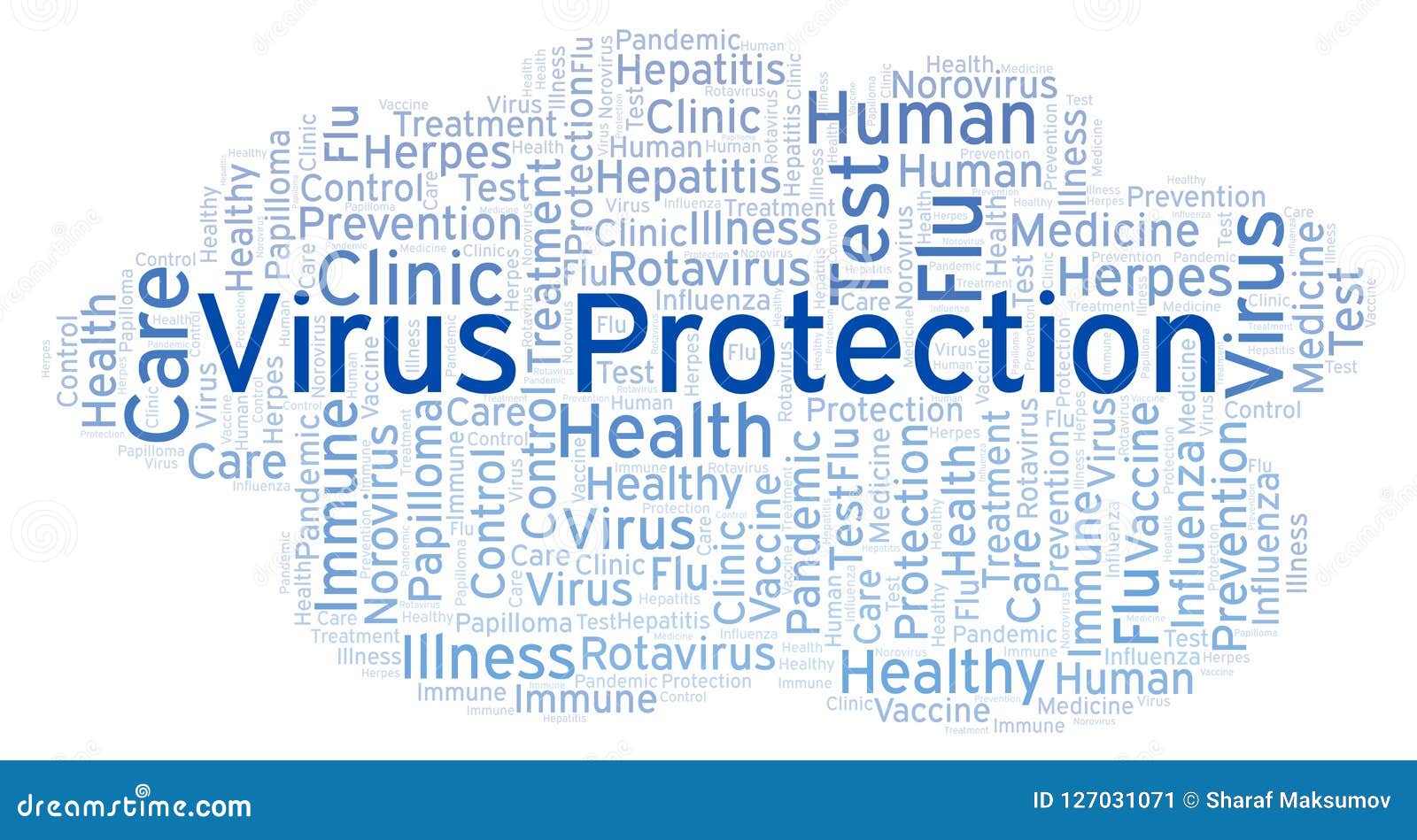 Virus Protection Word Cloud, Made with Text only. Stock Illustration ...