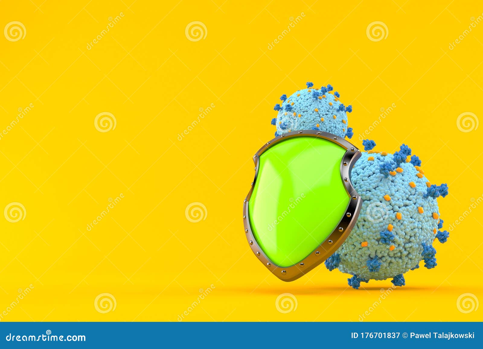 Virus with Protective Shield Stock Illustration - Illustration of ...