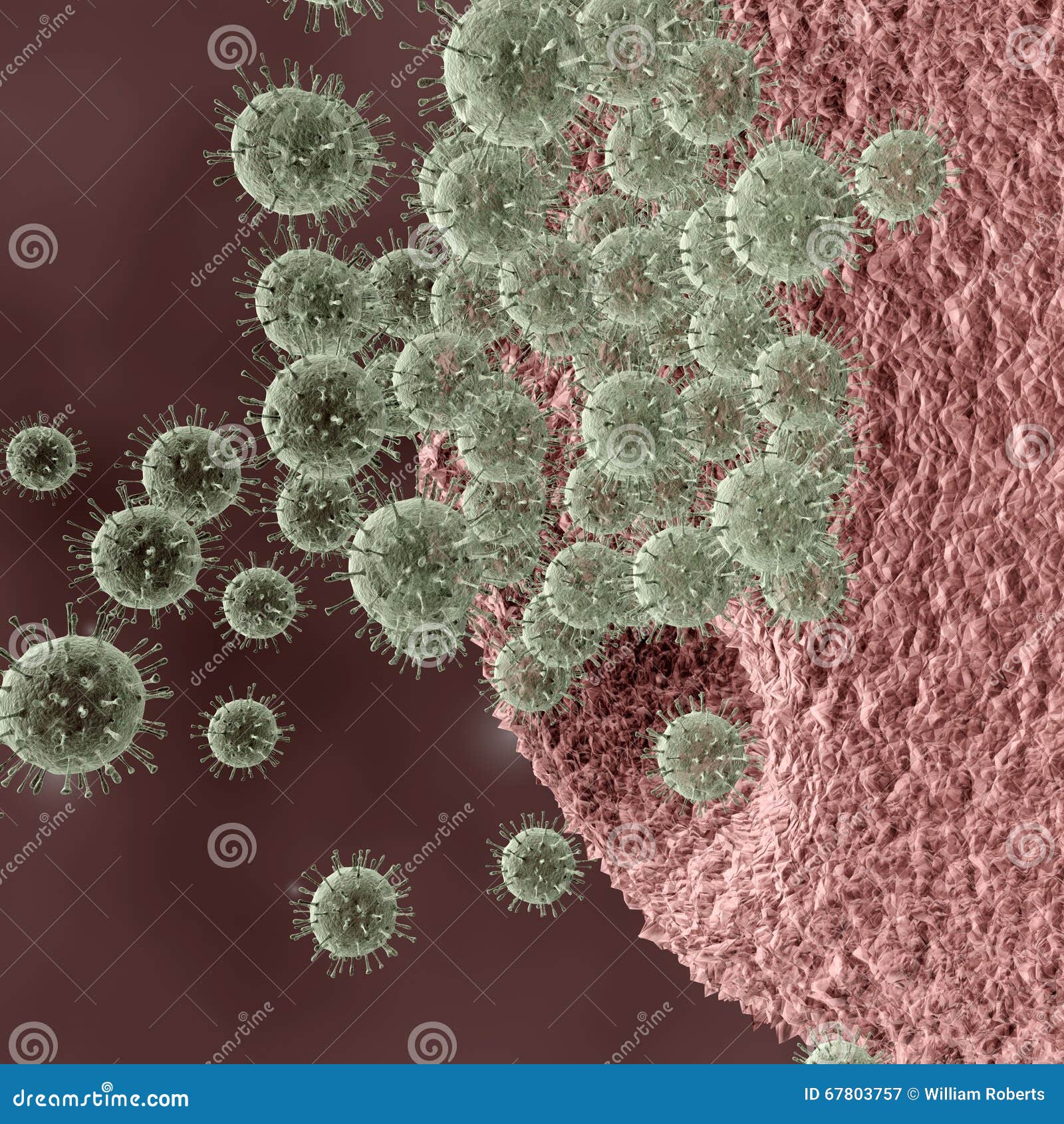 Virus que atacan la célula stock de ilustración. Ilustración de ...