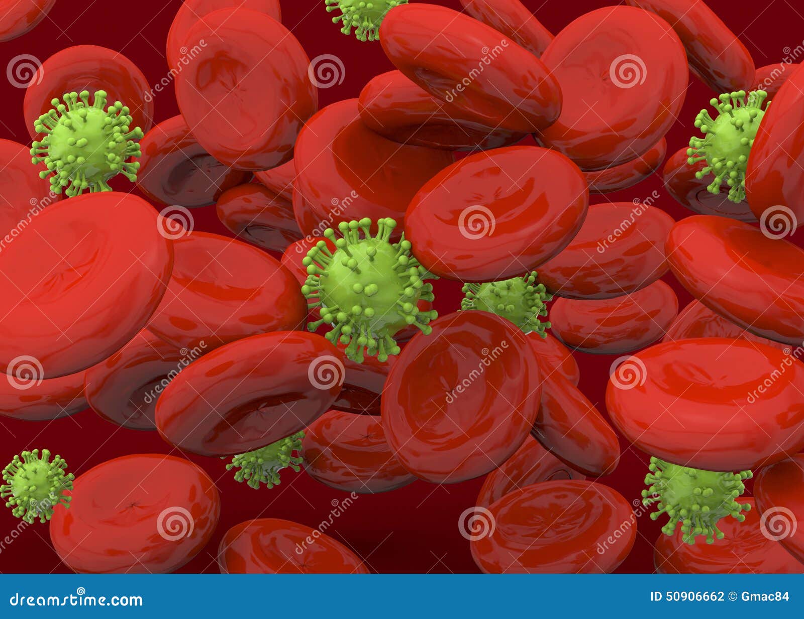Virus, Red Blood Cells and Medicine - 3D Stock Illustration ...