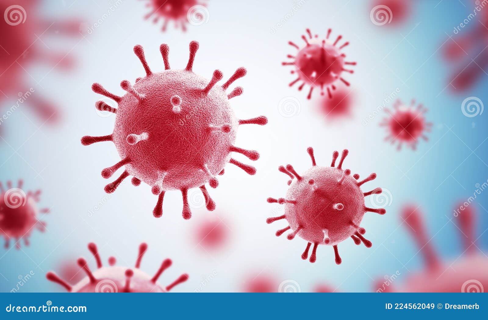 Virus. Red Color. Microorganisms. Coronavirus. Stock Illustration ...